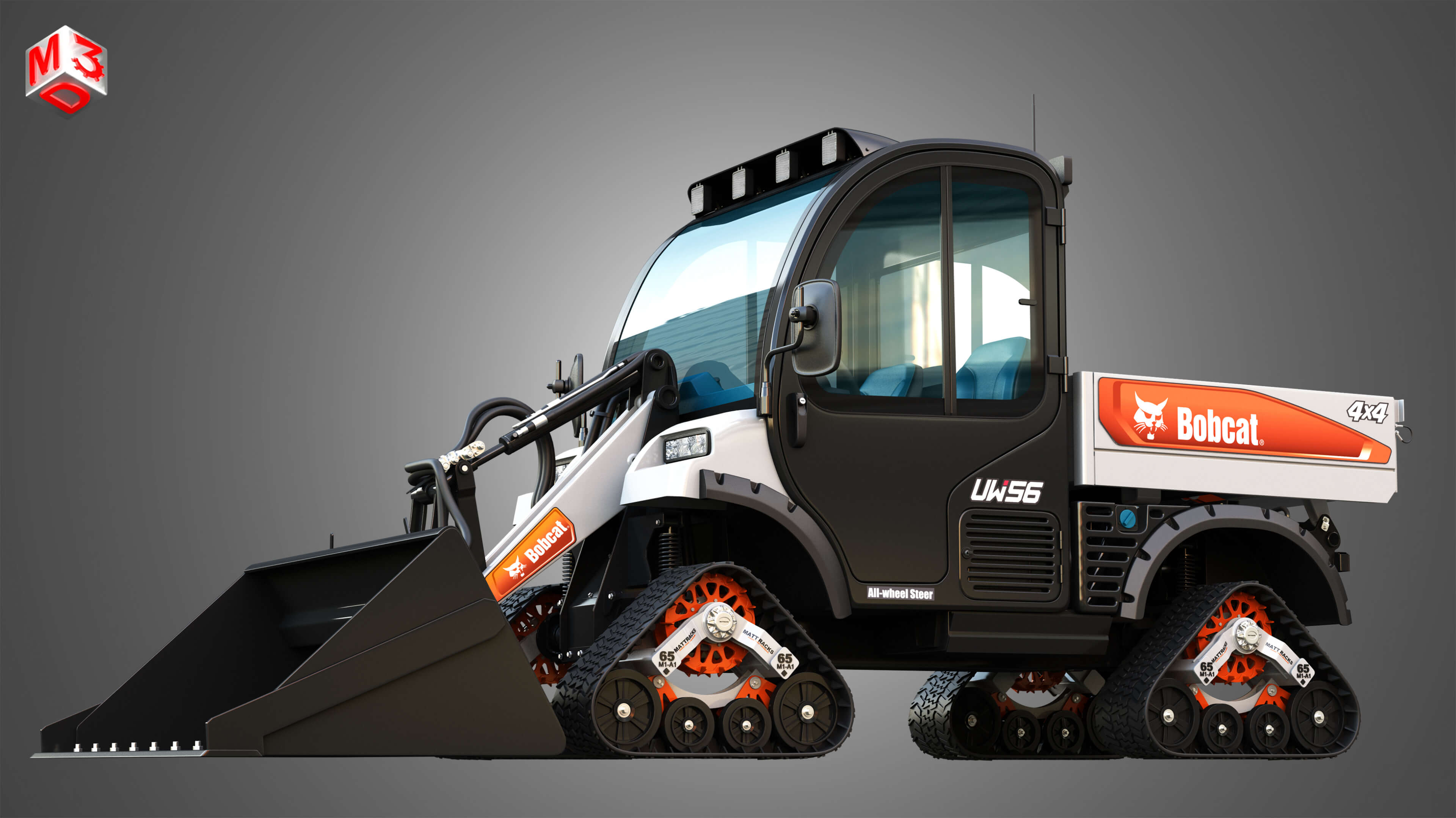UW56 - Toolcat Quad Tracks - Utility Work Machine - Bucket 3D Model by ...