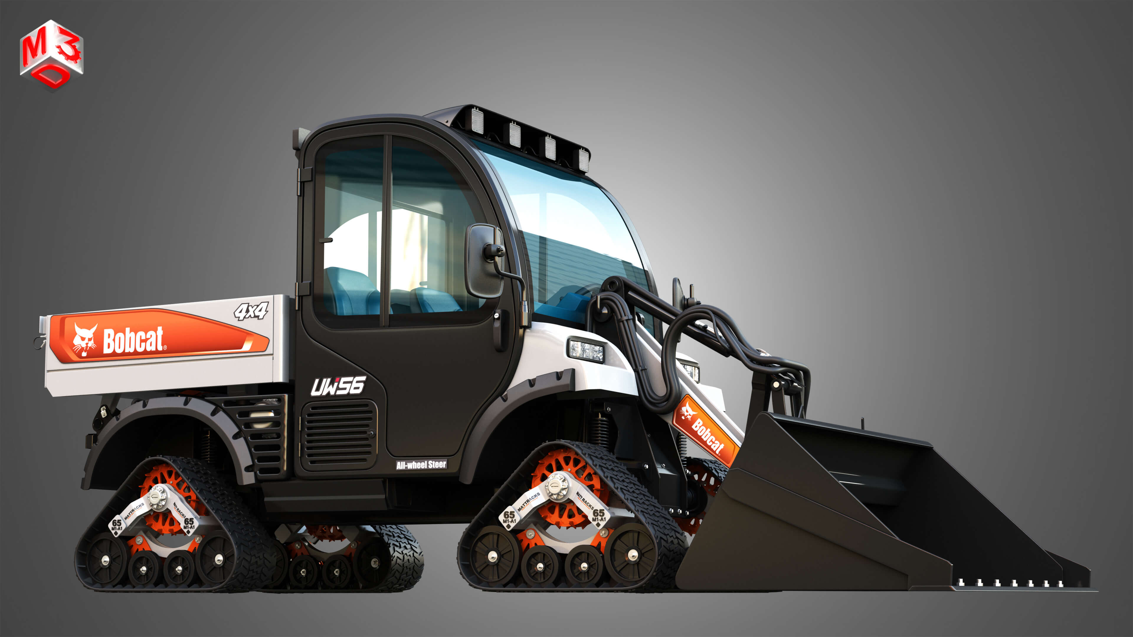 UW56 - Toolcat Quad Tracks - Utility Work Machine - Bucket 3D Model by ...