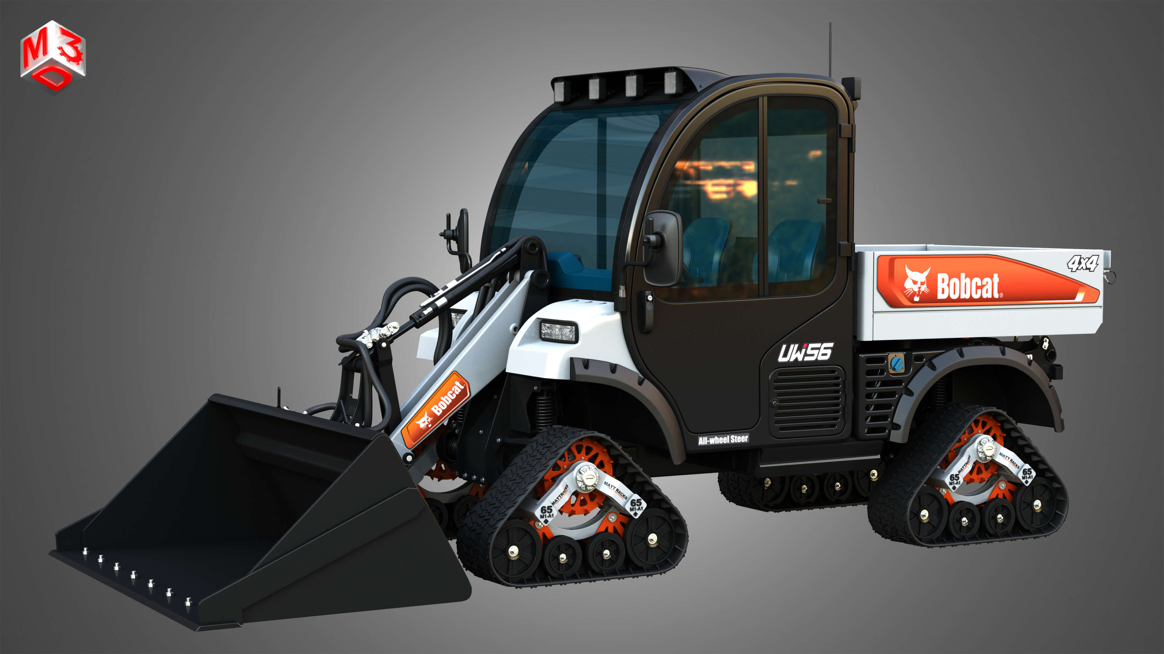 UW56 - Toolcat Quad Tracks - Utility Work Machine - Bucket 3D Model by ...