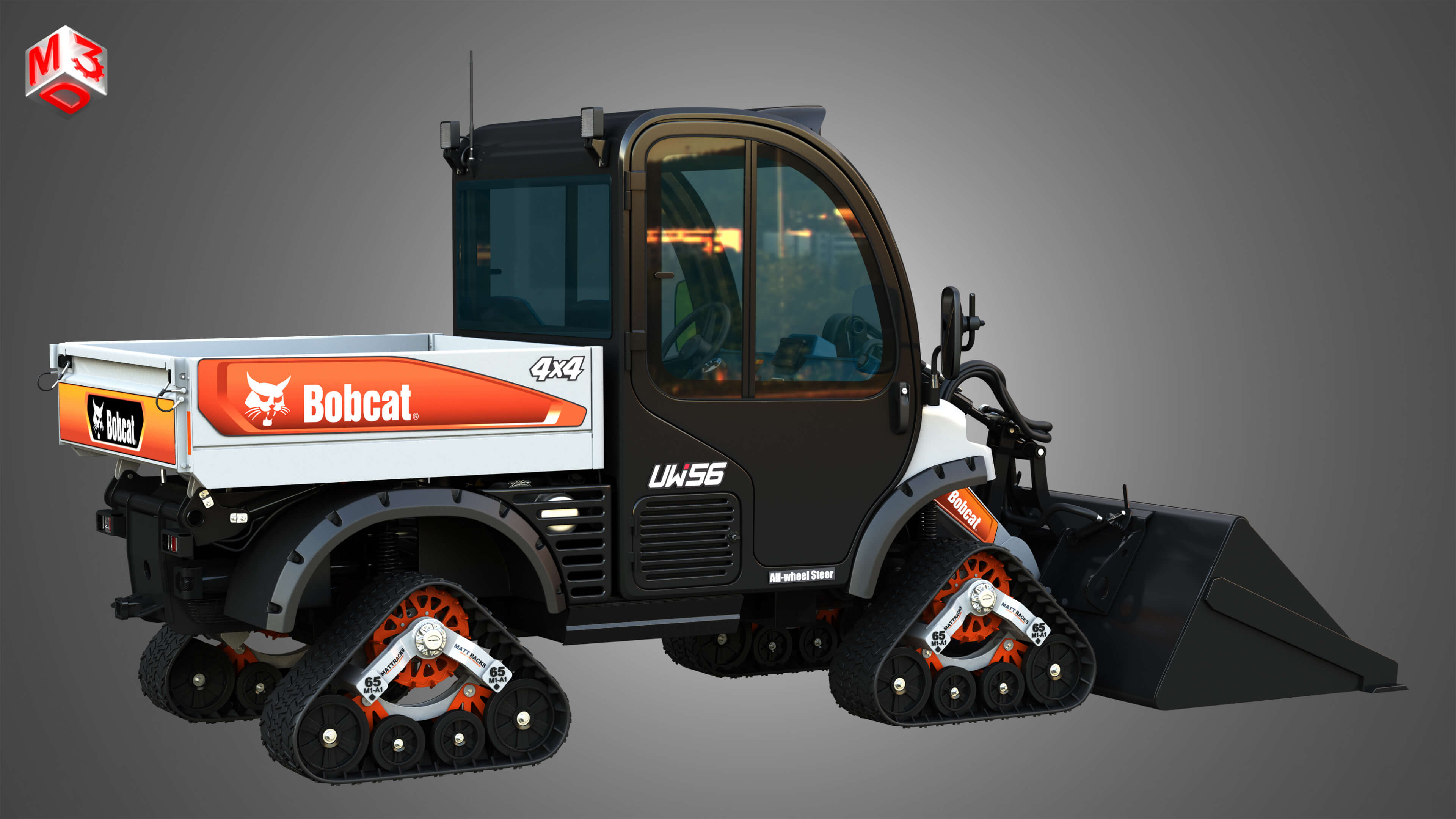 UW56 - Toolcat Quad Tracks - Utility Work Machine - Bucket 3D Model by ...