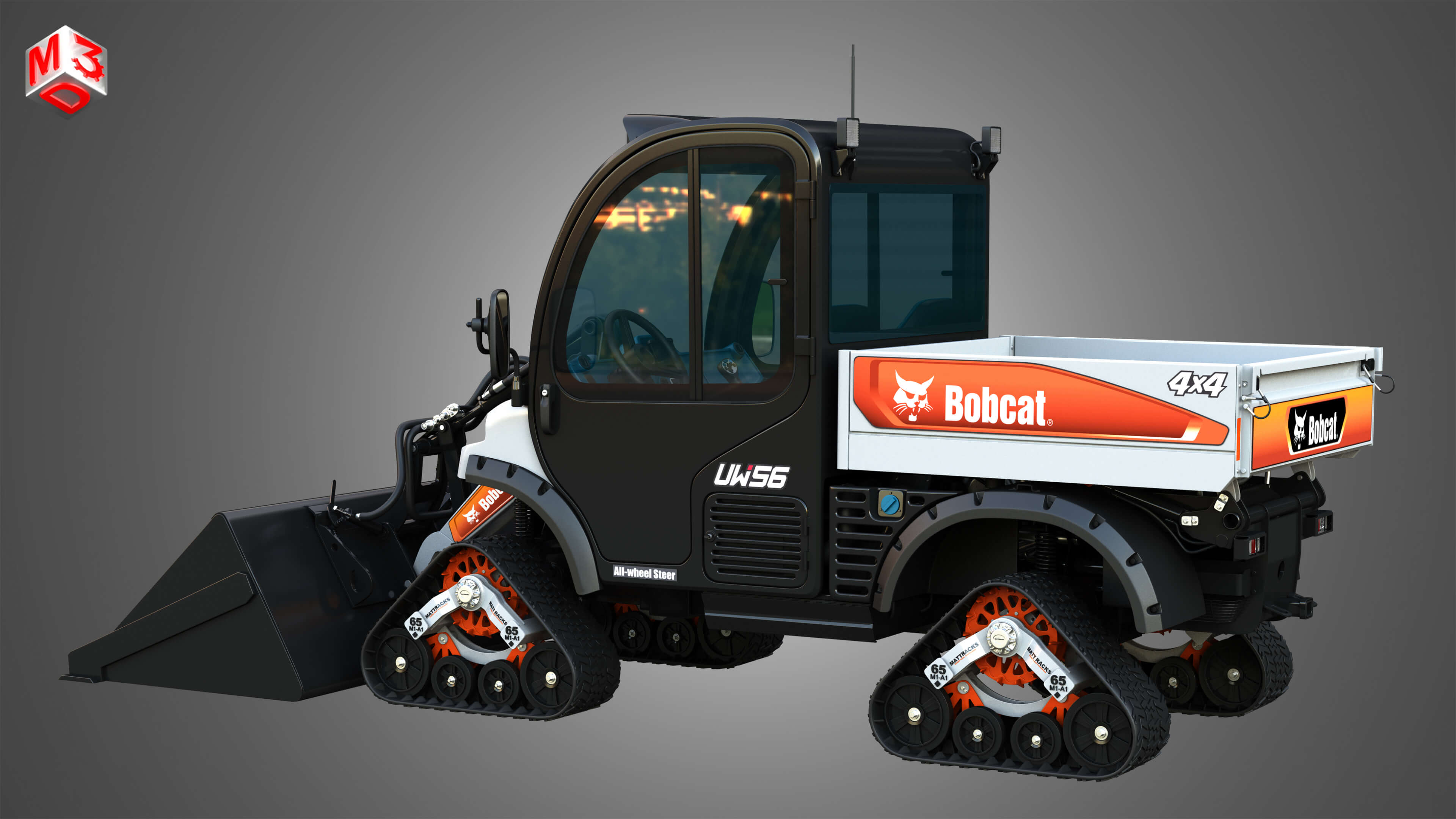 UW56 - Toolcat Quad Tracks - Utility Work Machine - Bucket 3D Model by ...