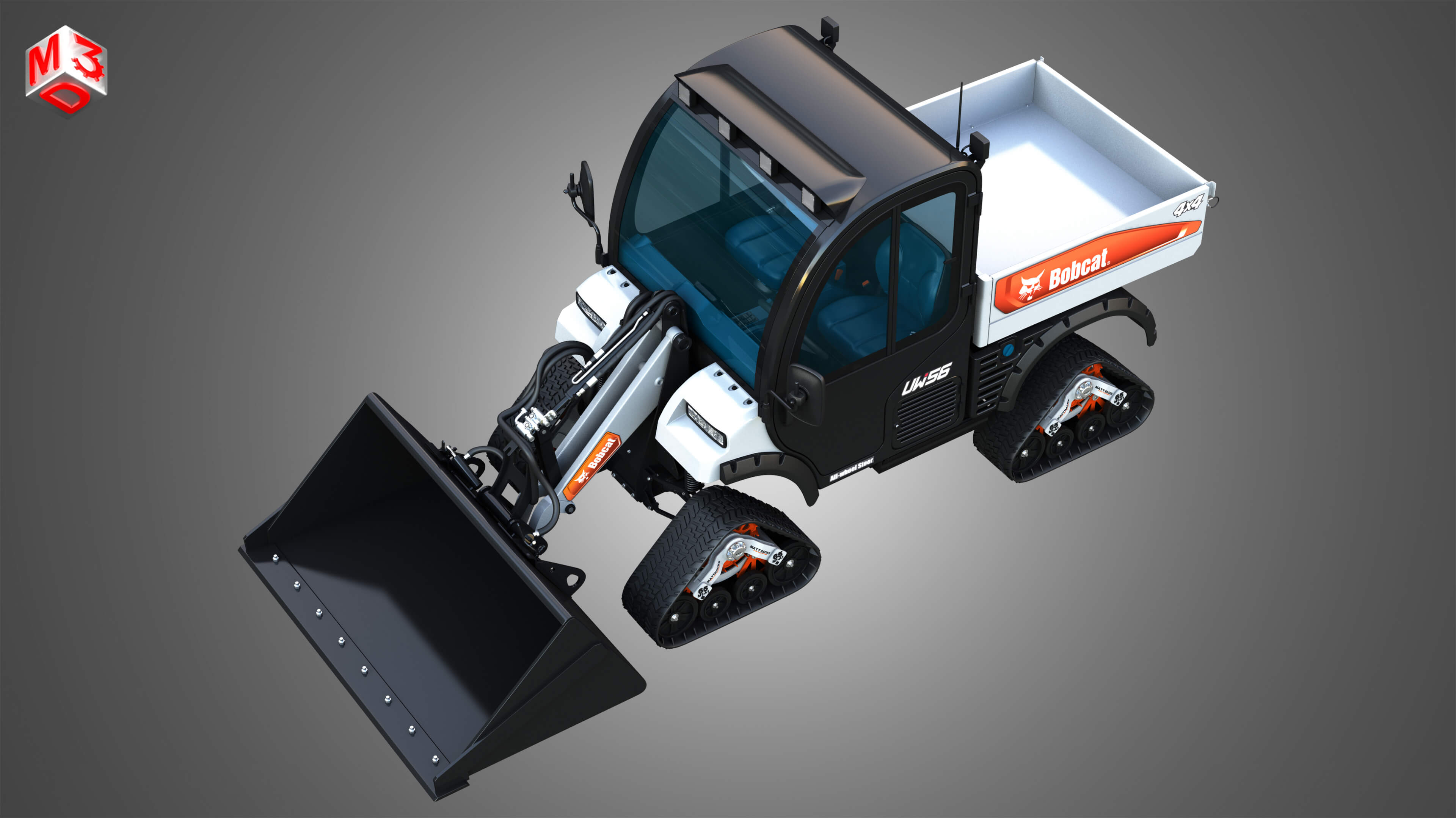 UW56 - Toolcat Quad Tracks - Utility Work Machine - Bucket 3D Model by ...