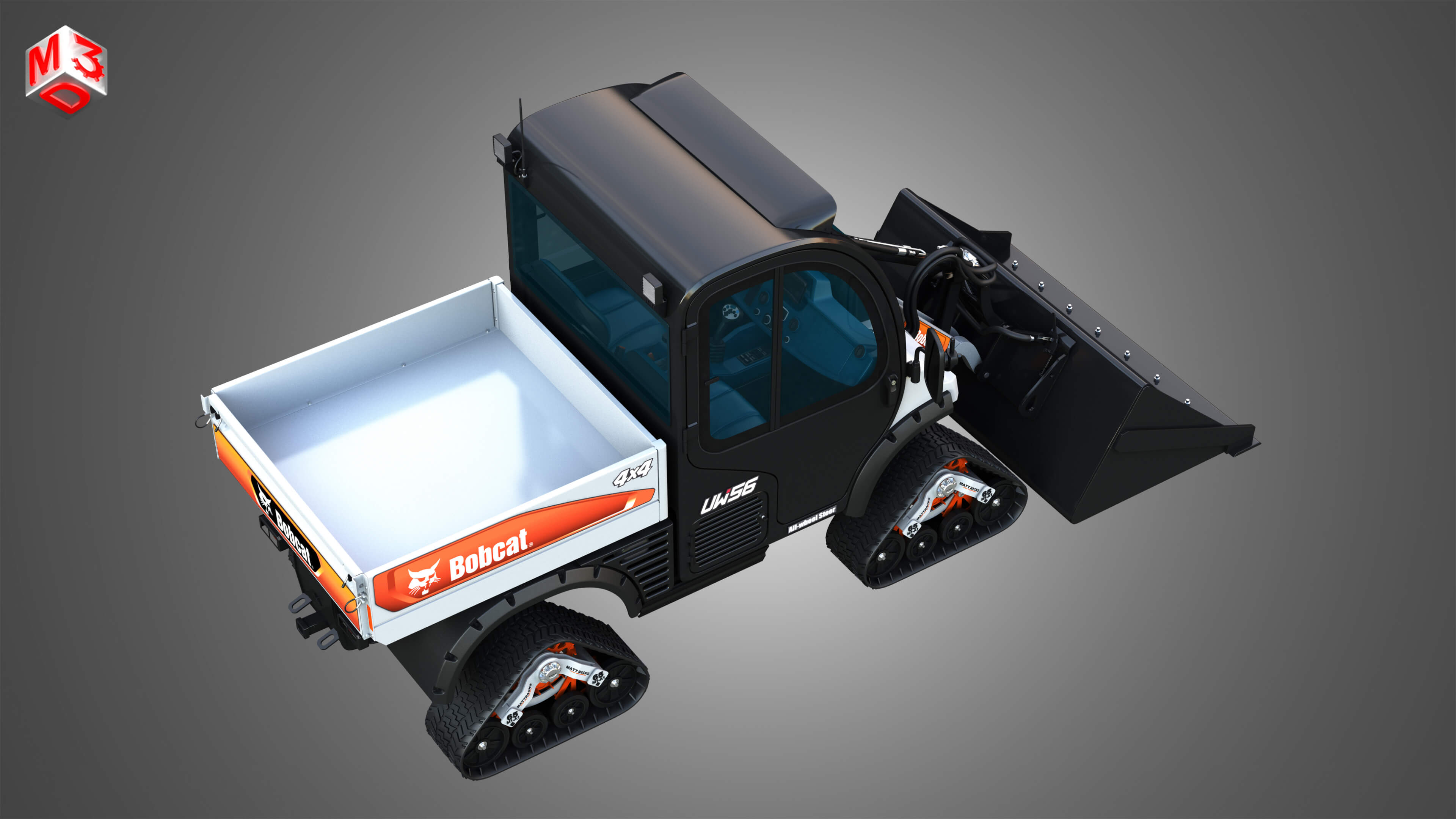 UW56 - Toolcat Quad Tracks - Utility Work Machine - Bucket 3D Model by ...