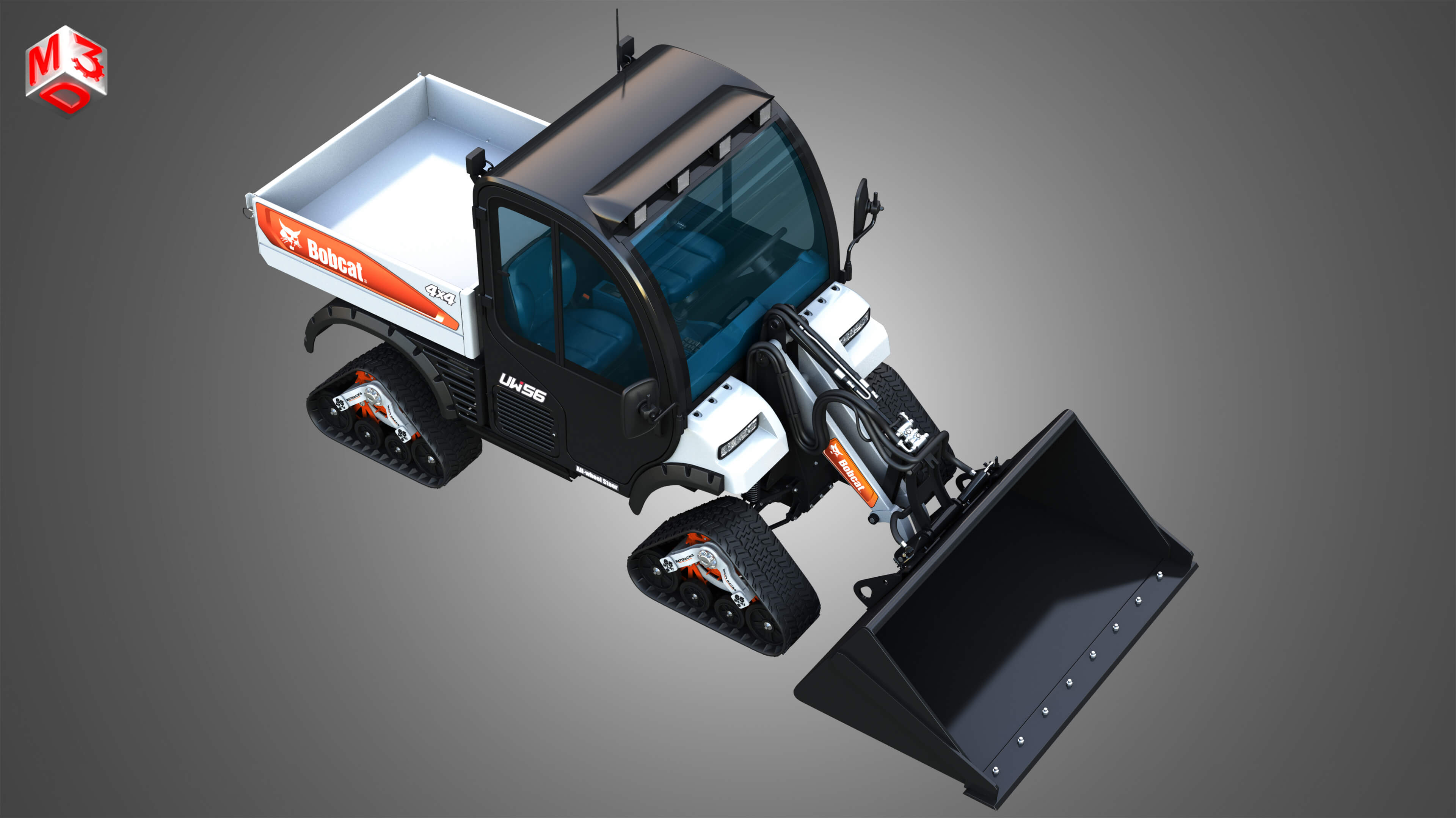 UW56 - Toolcat Quad Tracks - Utility Work Machine - Bucket 3D Model by ...