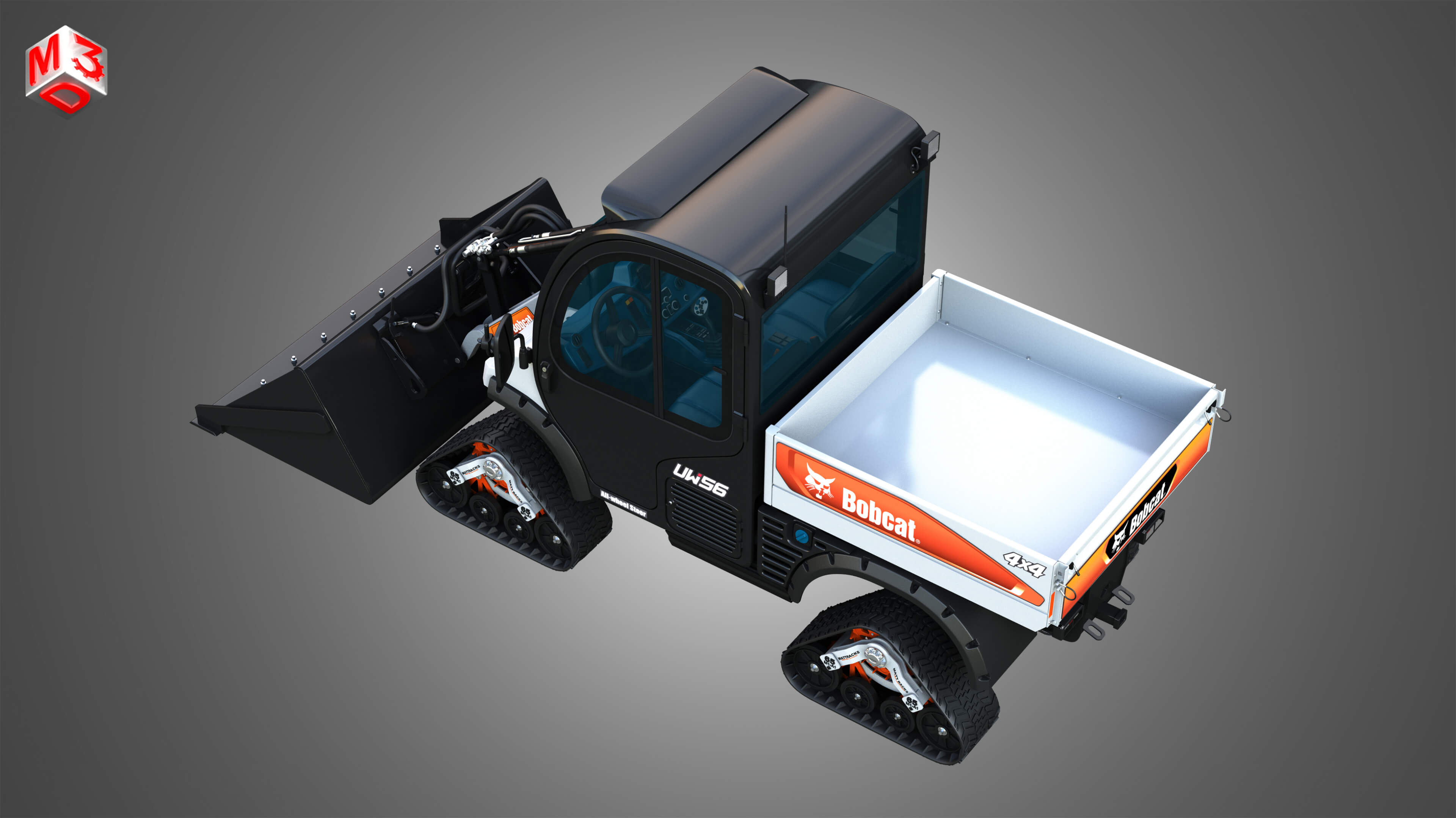 UW56 - Toolcat Quad Tracks - Utility Work Machine - Bucket 3D Model by ...