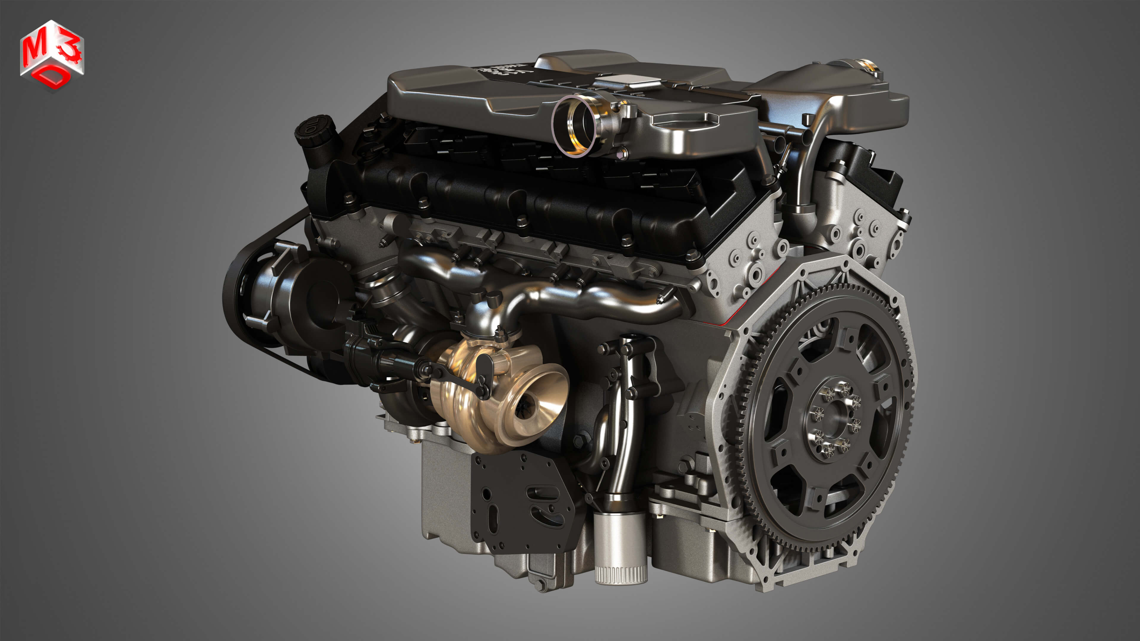 V12 Twin Turbo Car - Engine Full Internal and External Parts 3D Model ...