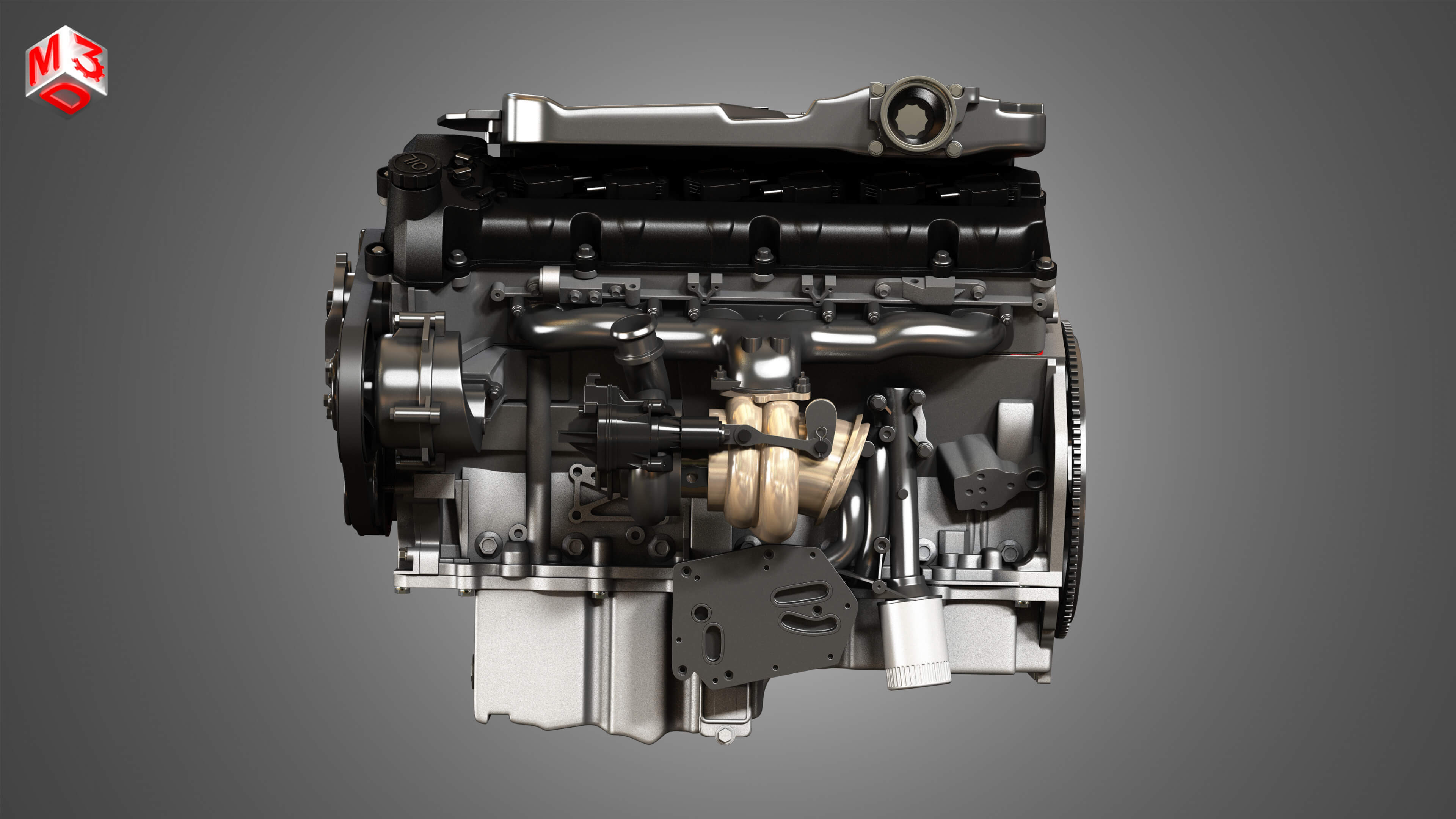 V12 Twin Turbo Car - Engine Full Internal and External Parts 3D Model ...