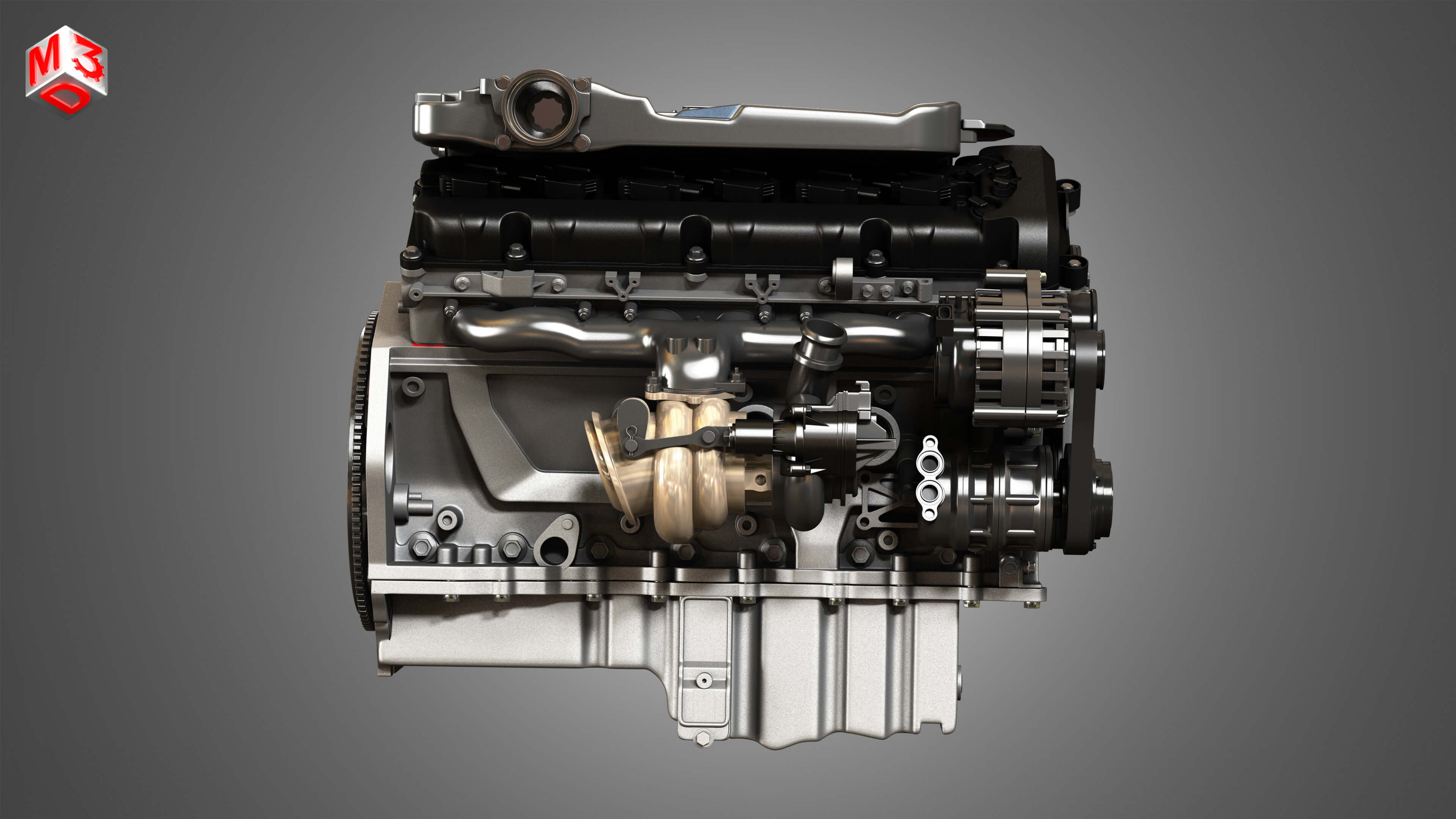 V12 Twin Turbo Car - Engine Full Internal and External Parts 3D Model ...