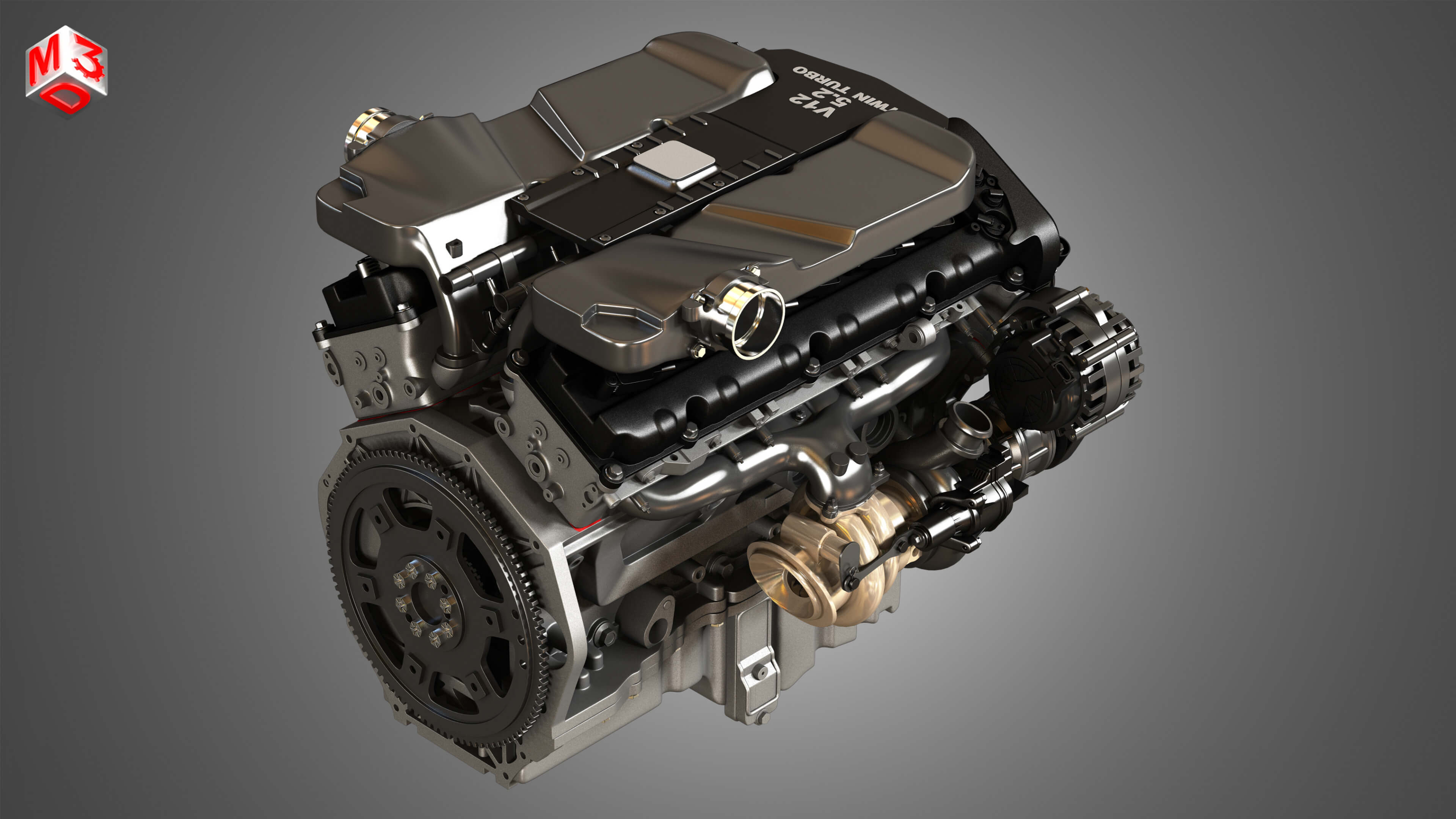 V12 Twin Turbo Car - Engine Full Internal and External Parts 3D Model ...