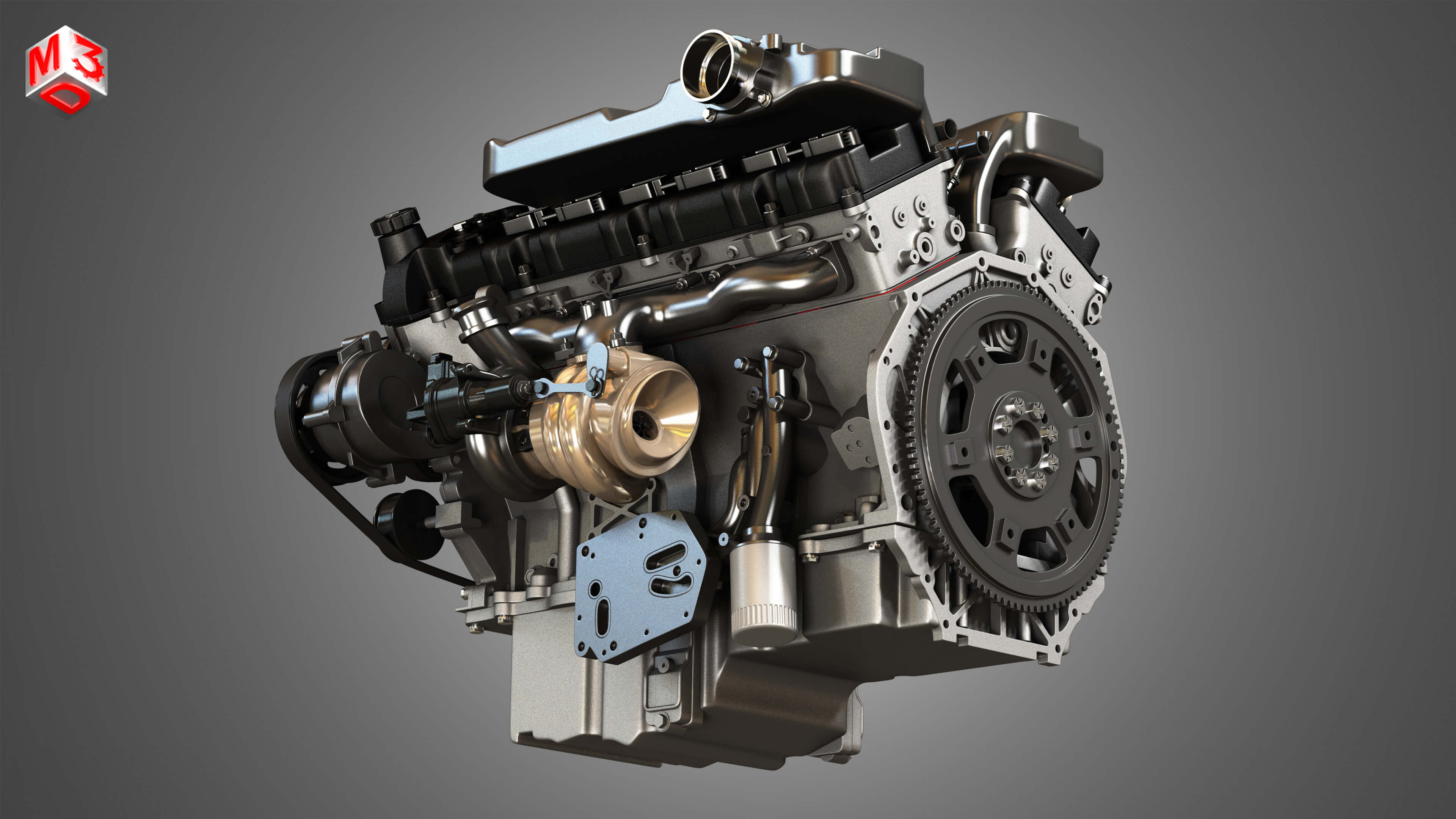 V12 Twin Turbo Car - Engine Full Internal and External Parts 3D Model ...