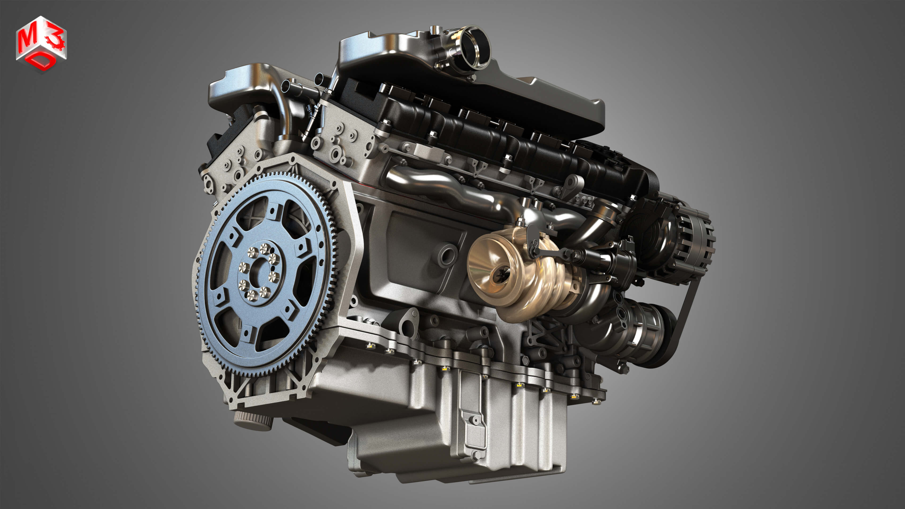 V12 Twin Turbo Car - Engine Full Internal and External Parts 3D Model ...