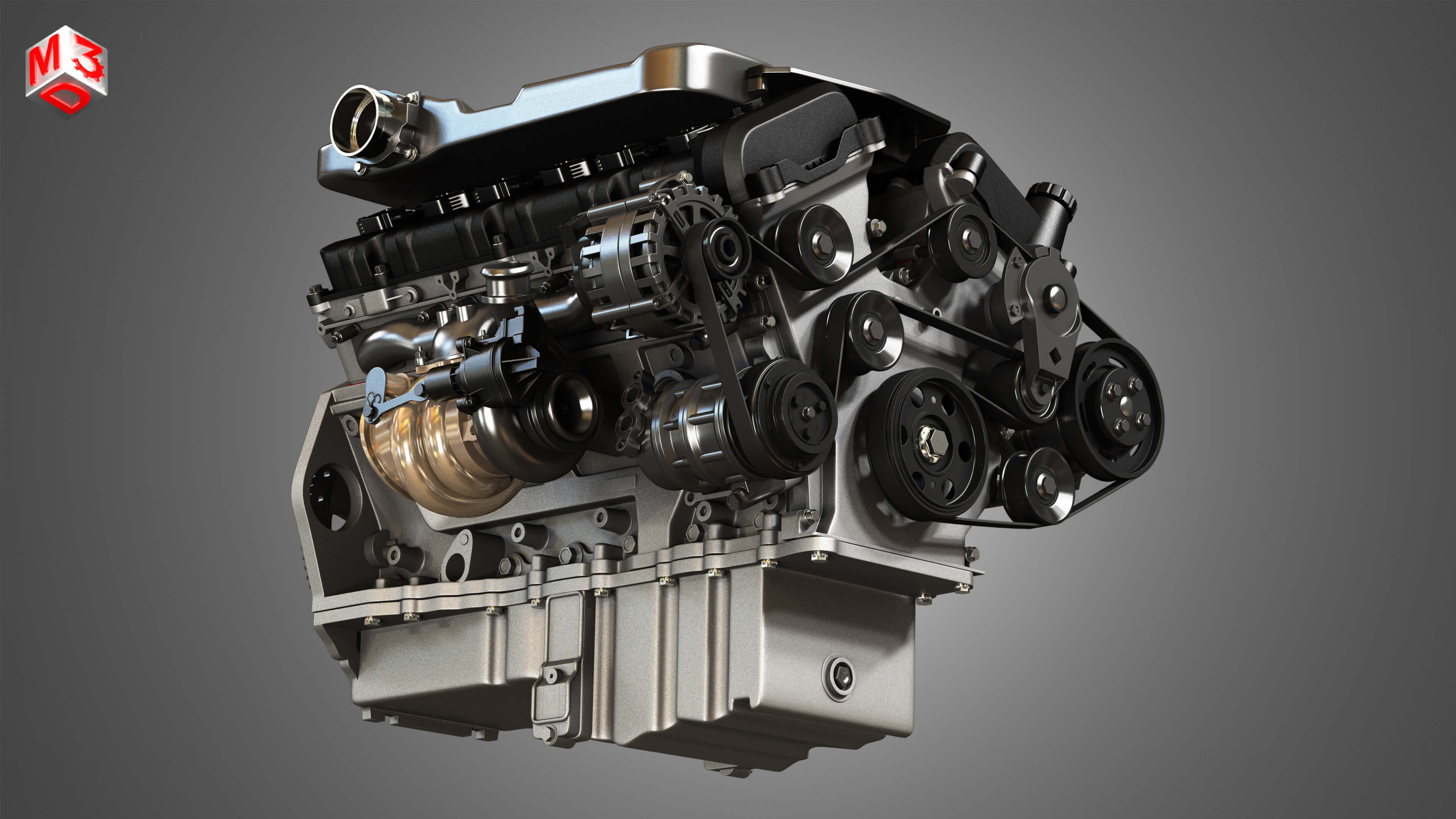 V12 Twin Turbo Car - Engine Full Internal and External Parts 3D Model ...
