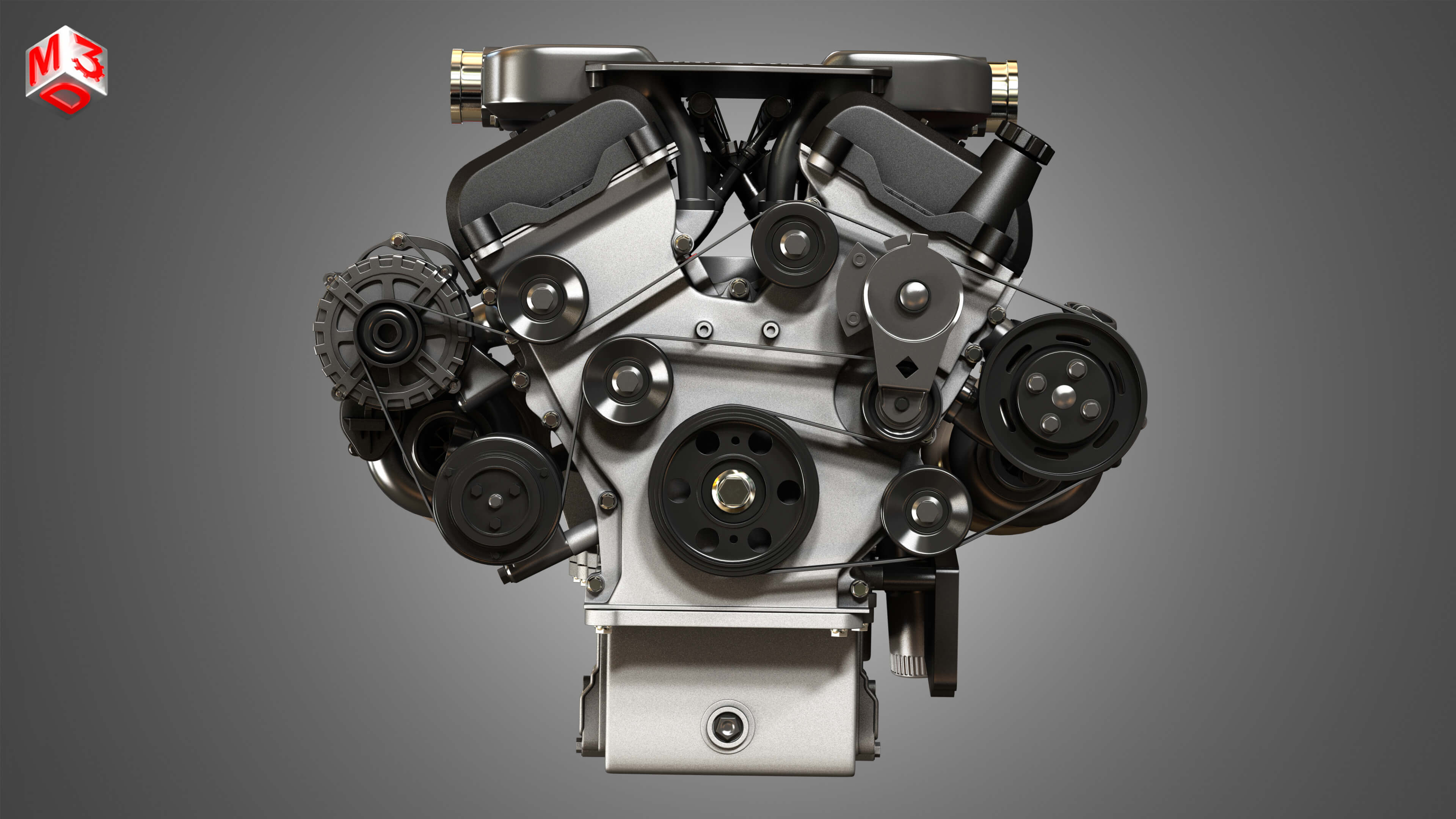 V12 Twin Turbo Car - Engine Full Internal and External Parts 3D Model by Markos3d