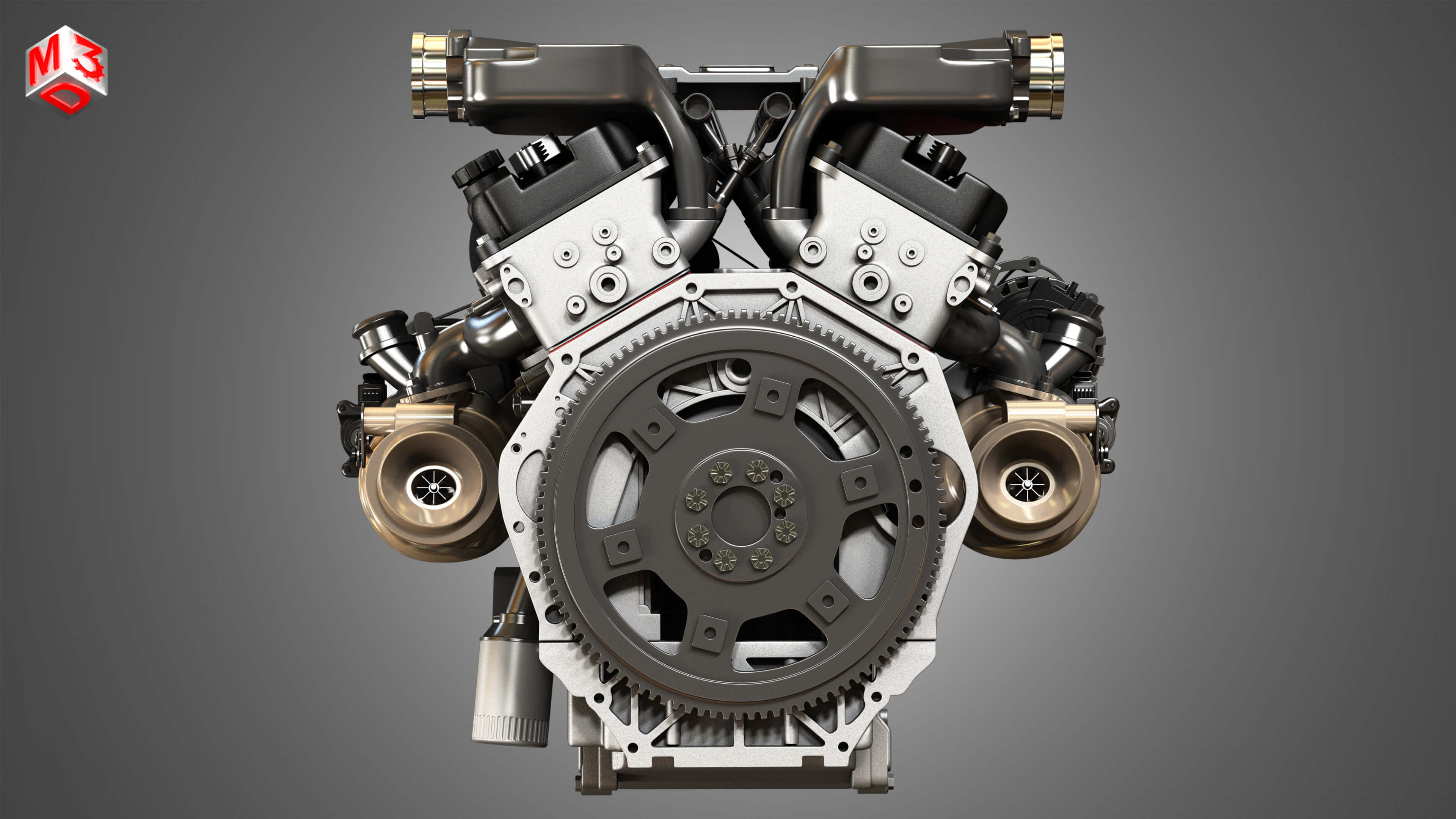 V12 Twin Turbo Car - Engine Full Internal and External Parts 3D Model ...
