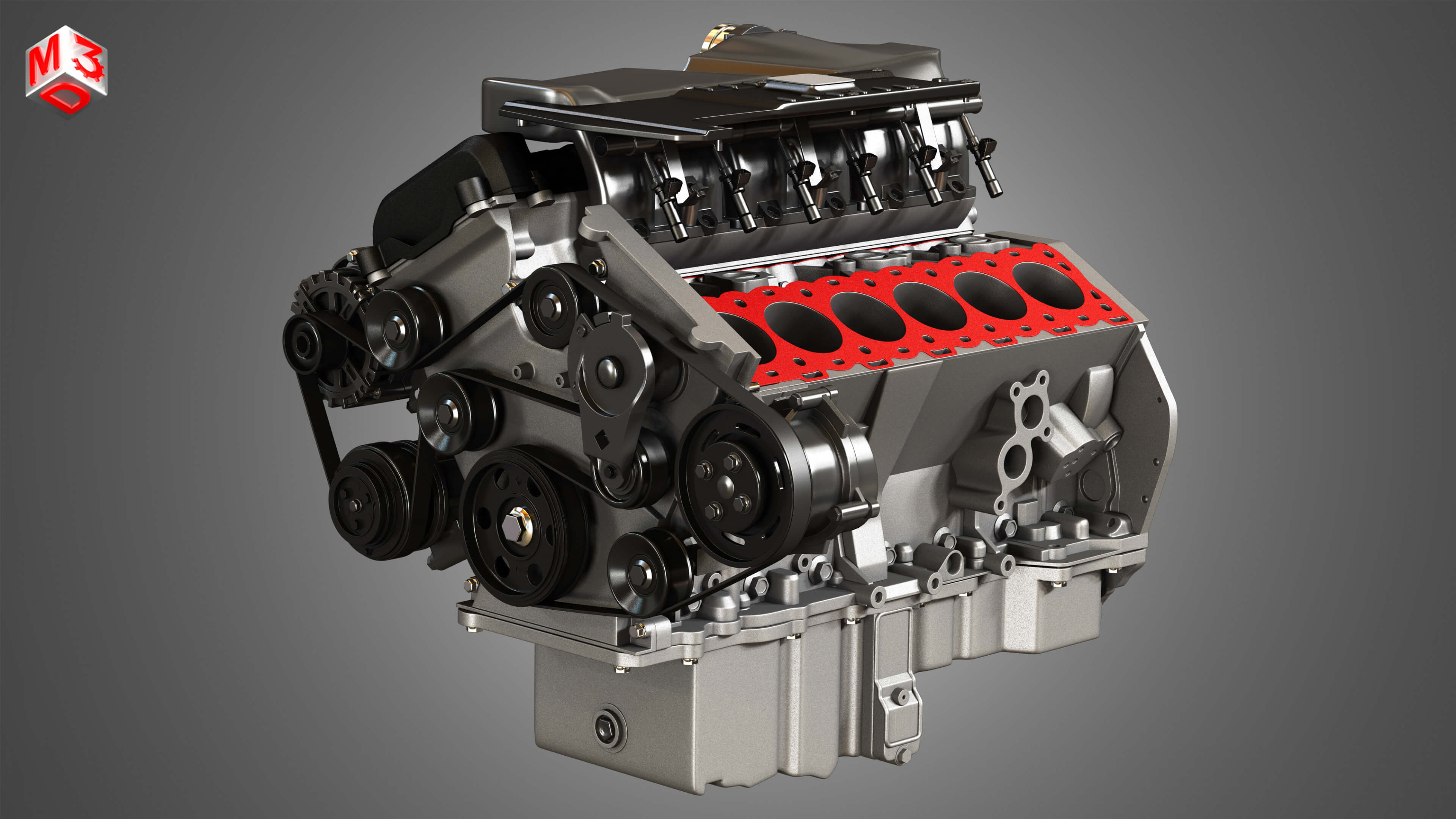 V12 Twin Turbo Car - Engine Full Internal and External Parts 3D Model ...