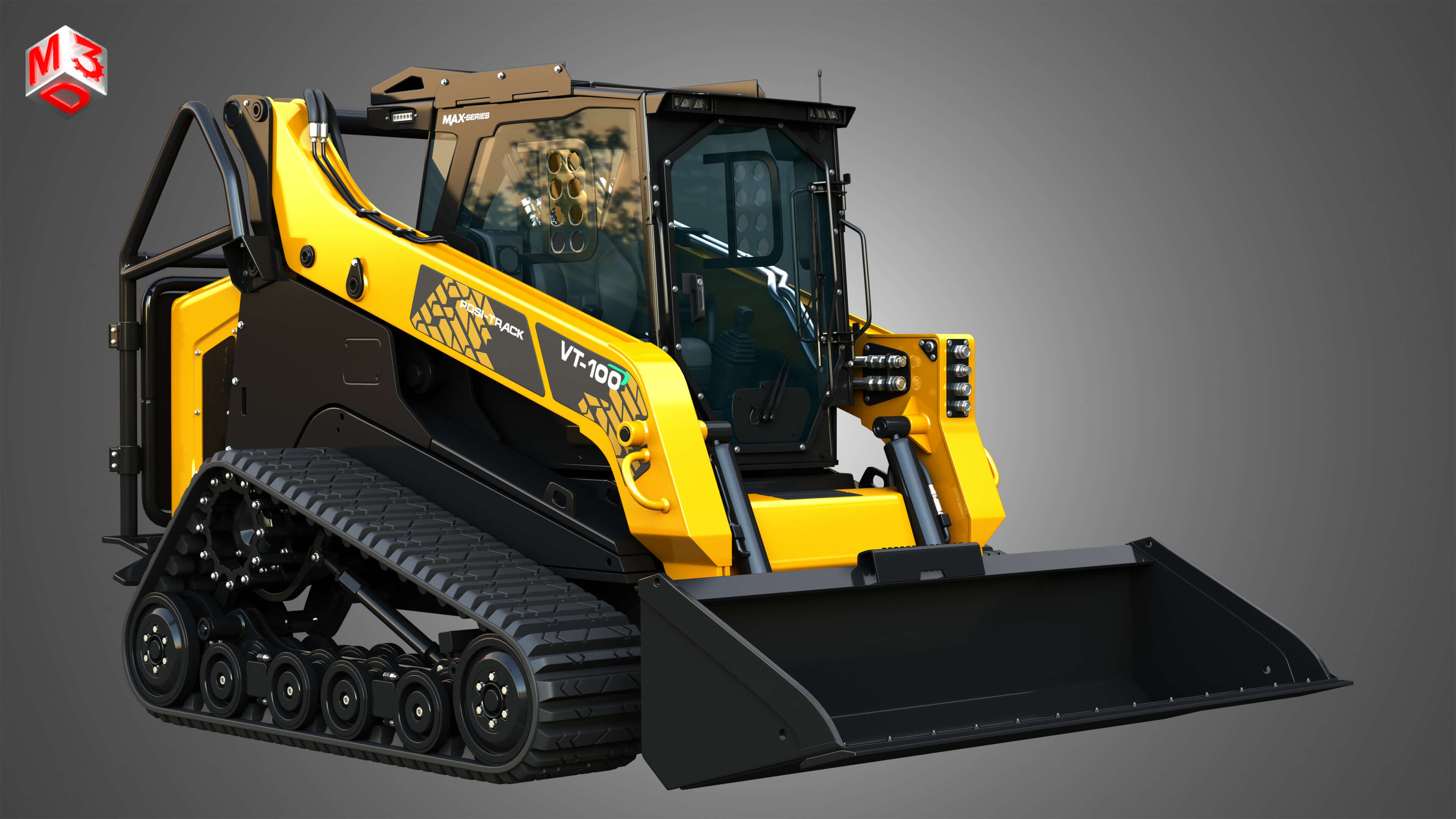 VT-100 Compact Track Loader With Forestry Package - Bucket 3D Model by ...