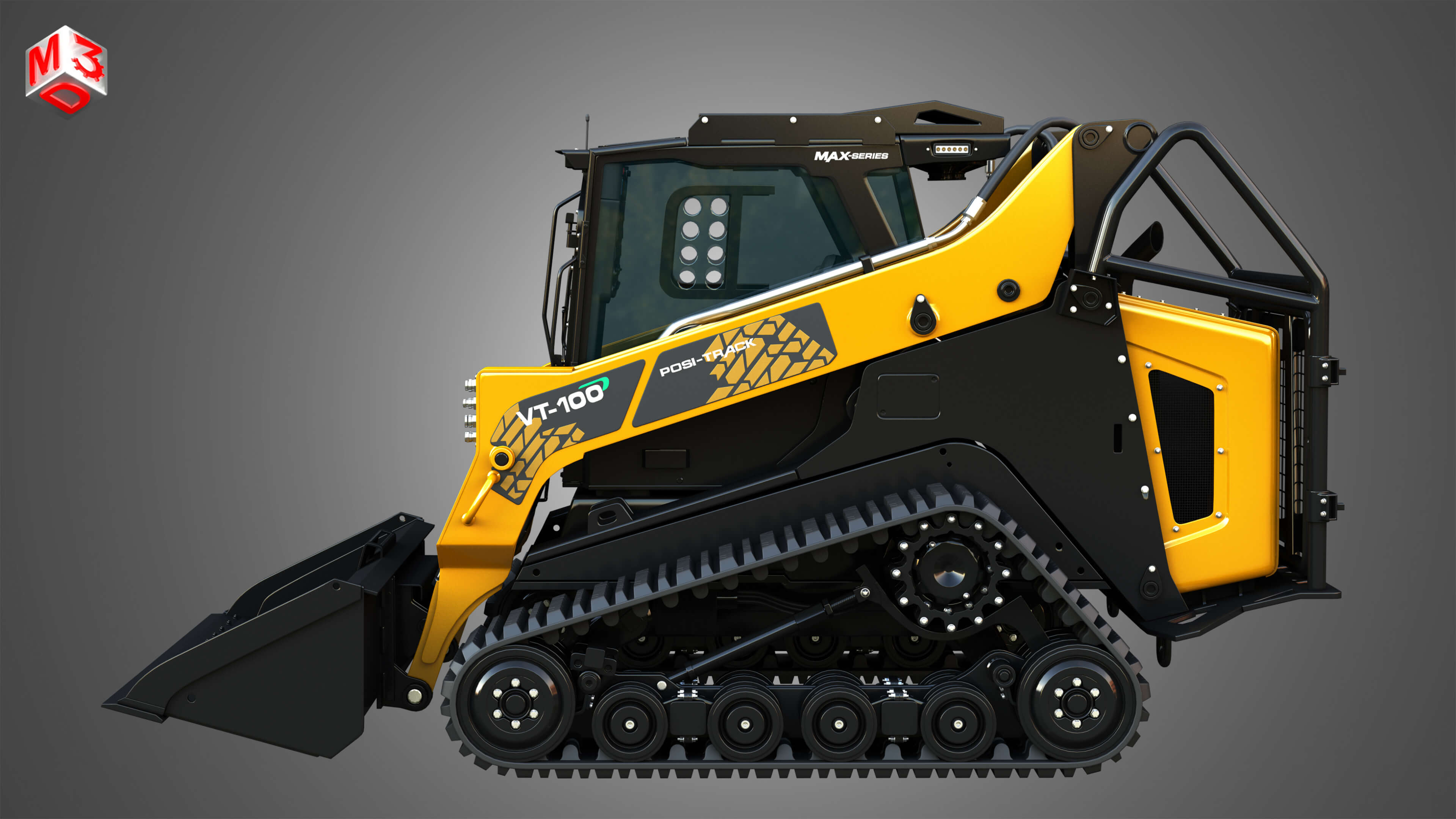 VT-100 Compact Track Loader With Forestry Package - Bucket 3D Model by ...