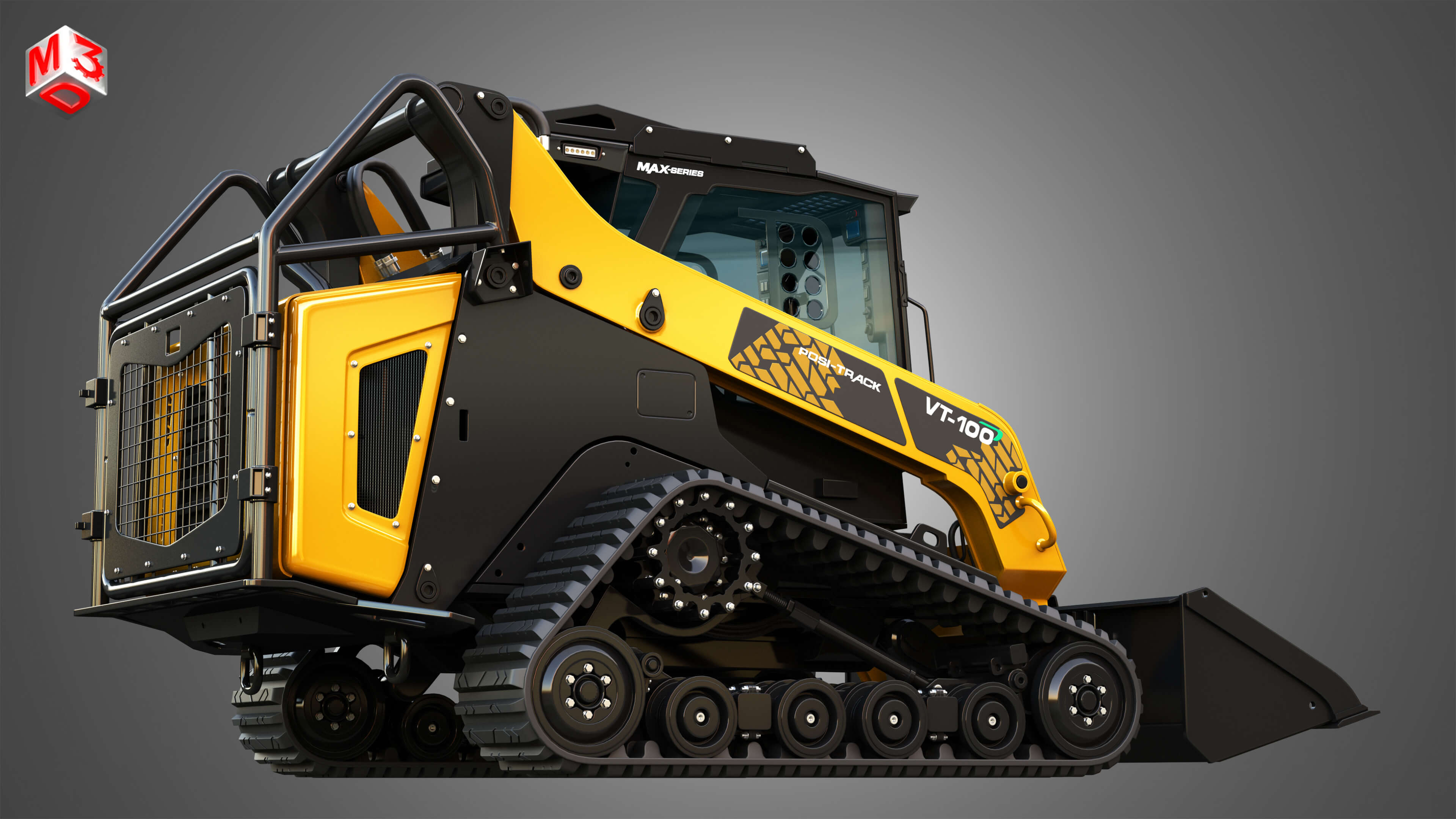 VT-100 Compact Track Loader With Forestry Package - Bucket 3D Model by ...