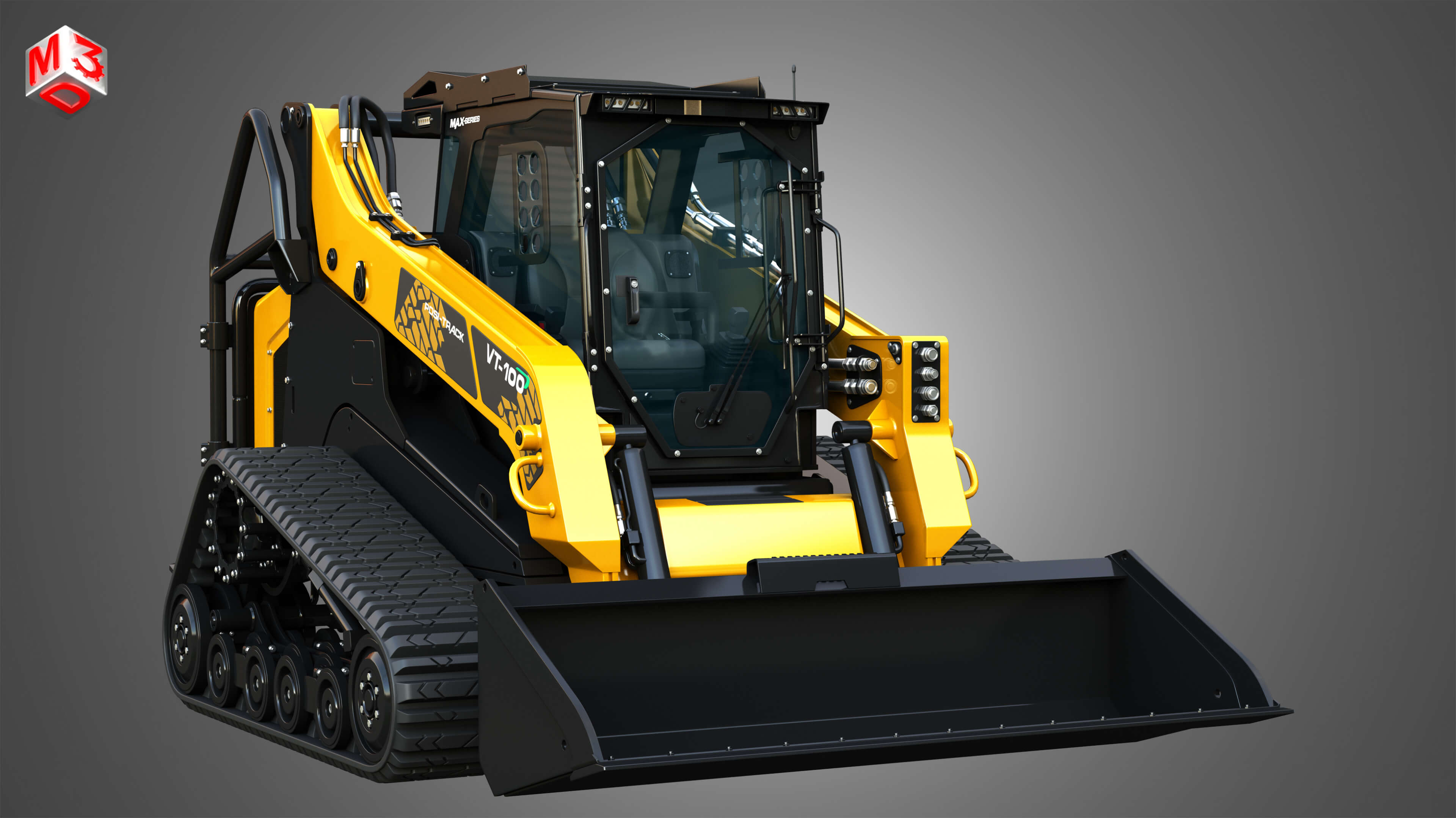 VT-100 Compact Track Loader With Forestry Package - Bucket 3D Model by ...