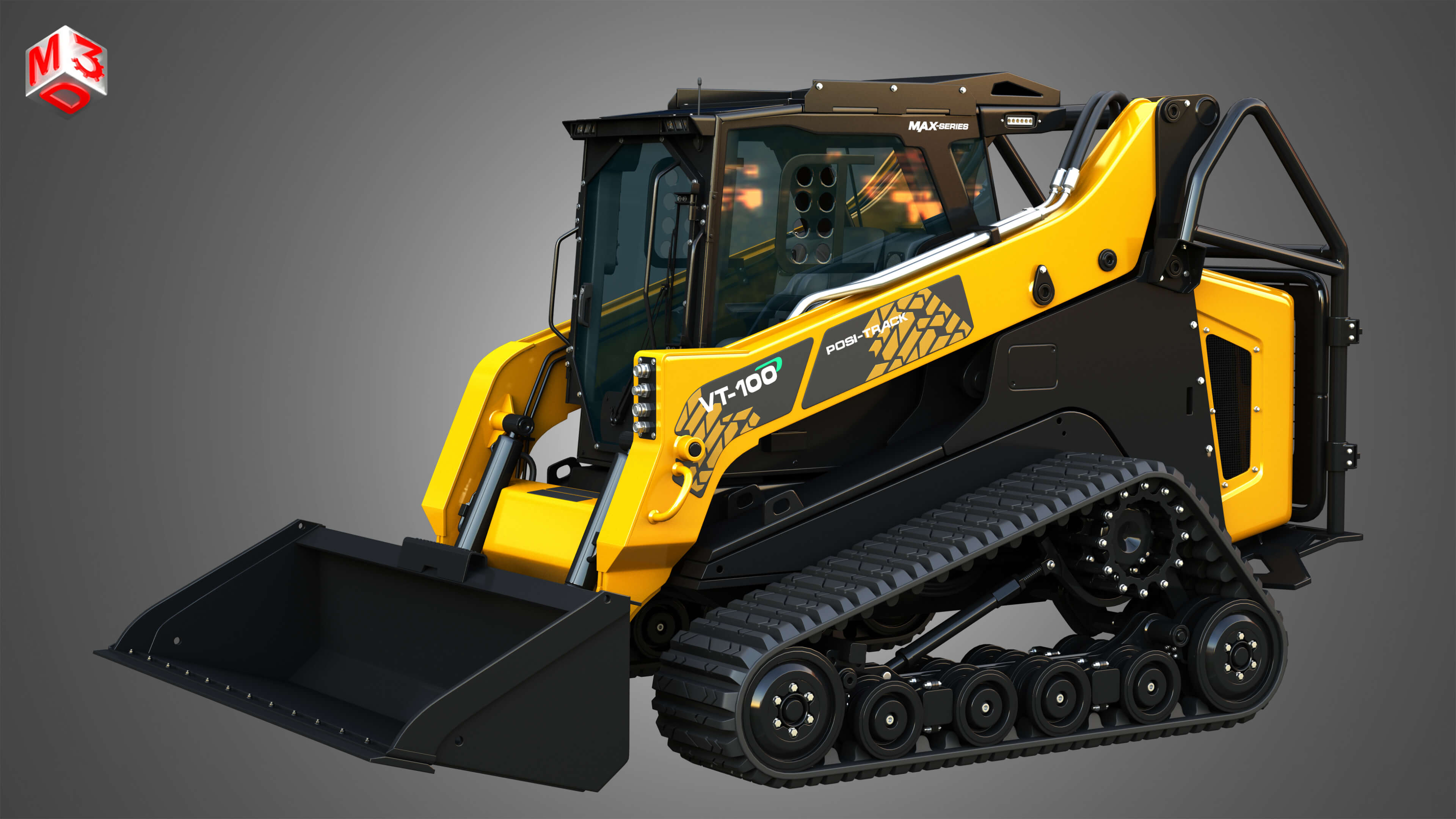 VT-100 Compact Track Loader With Forestry Package - Bucket 3D Model by ...
