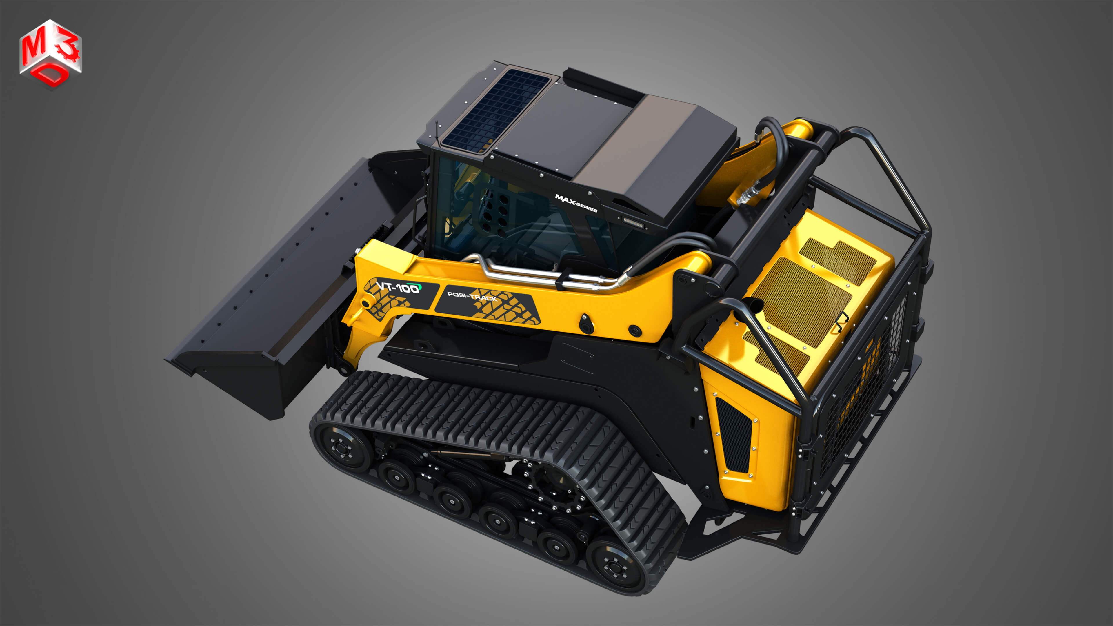 VT-100 Compact Track Loader With Forestry Package - Bucket 3D Model by ...