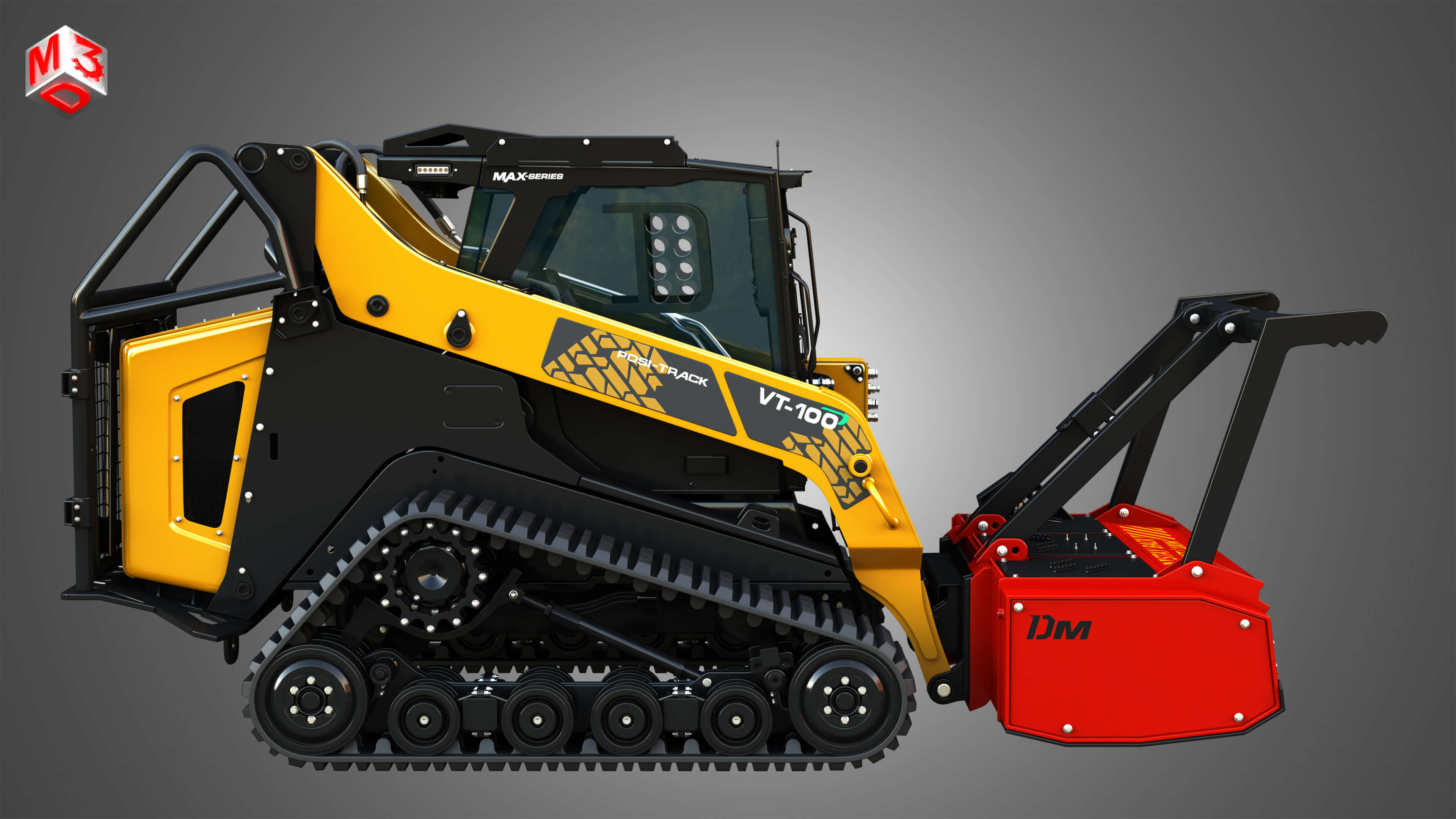 VT-100 Forestry Posi-Track - Drum Mulcher 3D Model by Markos3d