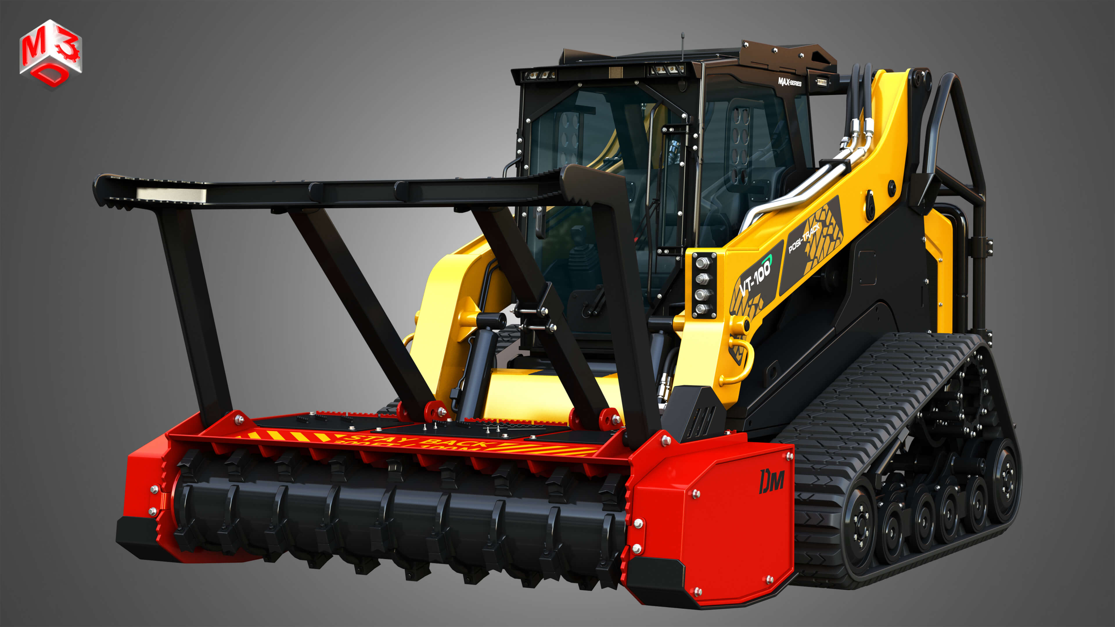 VT-100 Forestry Posi-Track - Drum Mulcher 3D Model by Markos3d