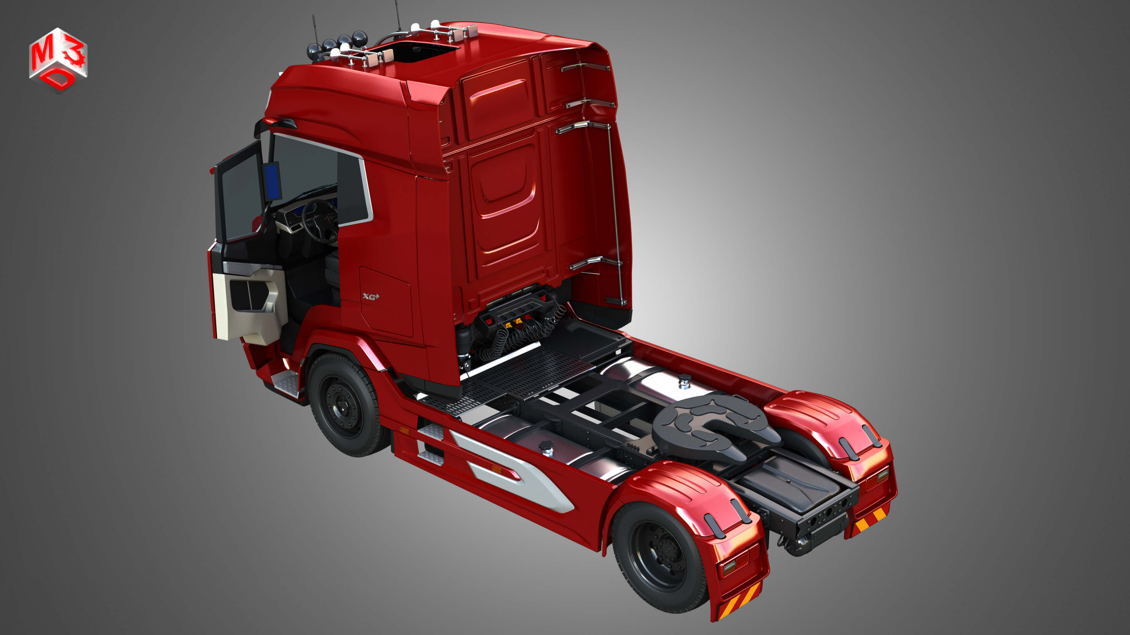 Xg 530 Truck With Lowboy Double Trailer Oversize Load - 3D Model by ...
