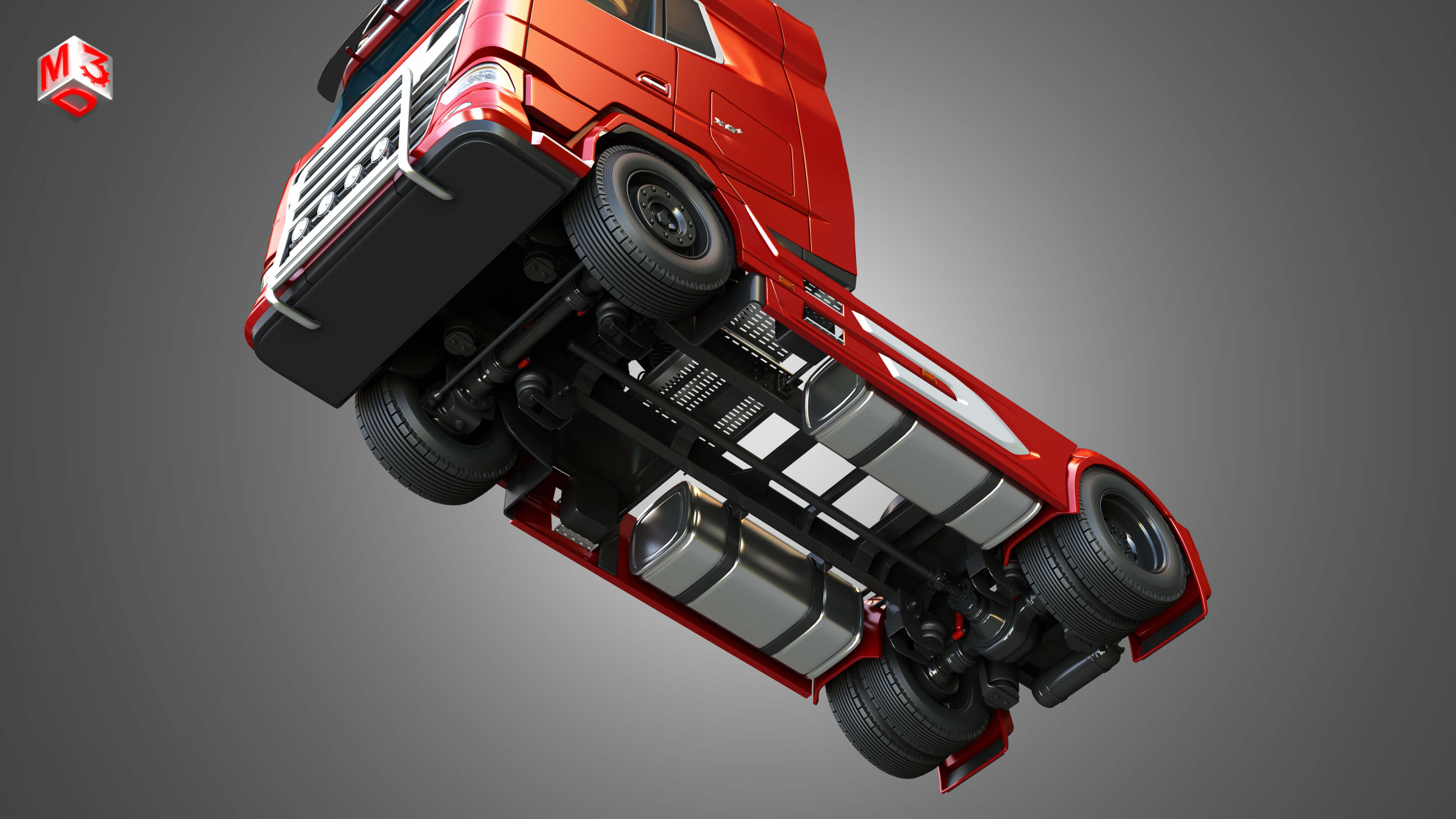 Xg 530 Truck With Lowboy Double Trailer Oversize Load - 3D Model by ...