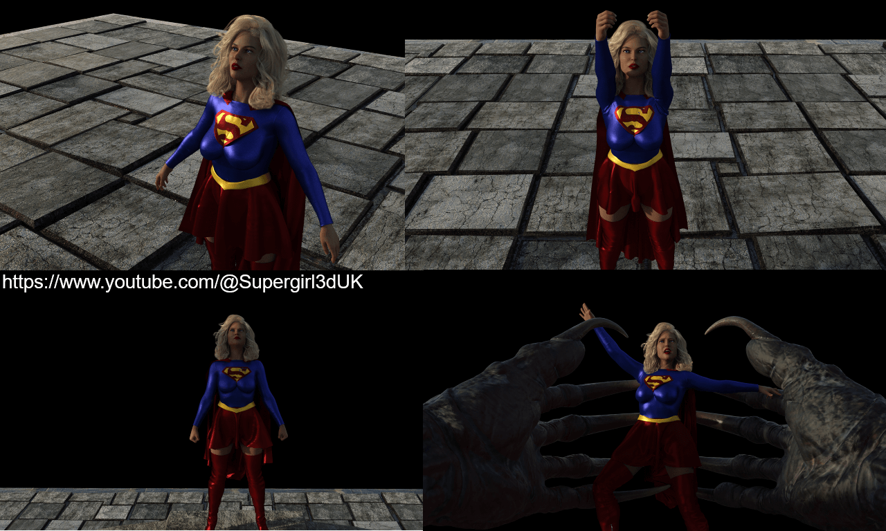 Supergirl Grabbed 3D Render, Digital Art by markroden
