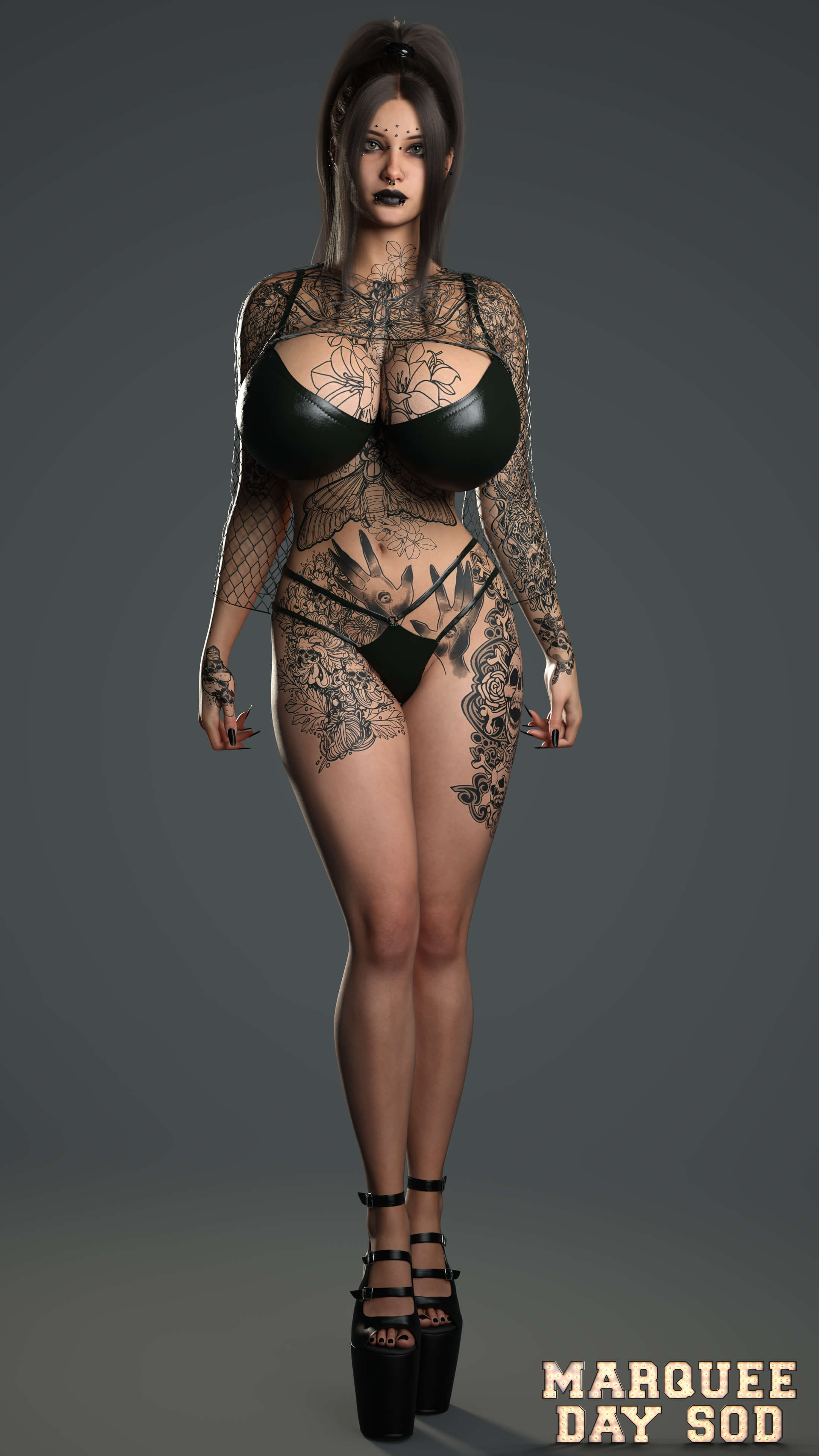 Vampiress 3D Render, Digital Art by Marquee Day Sod