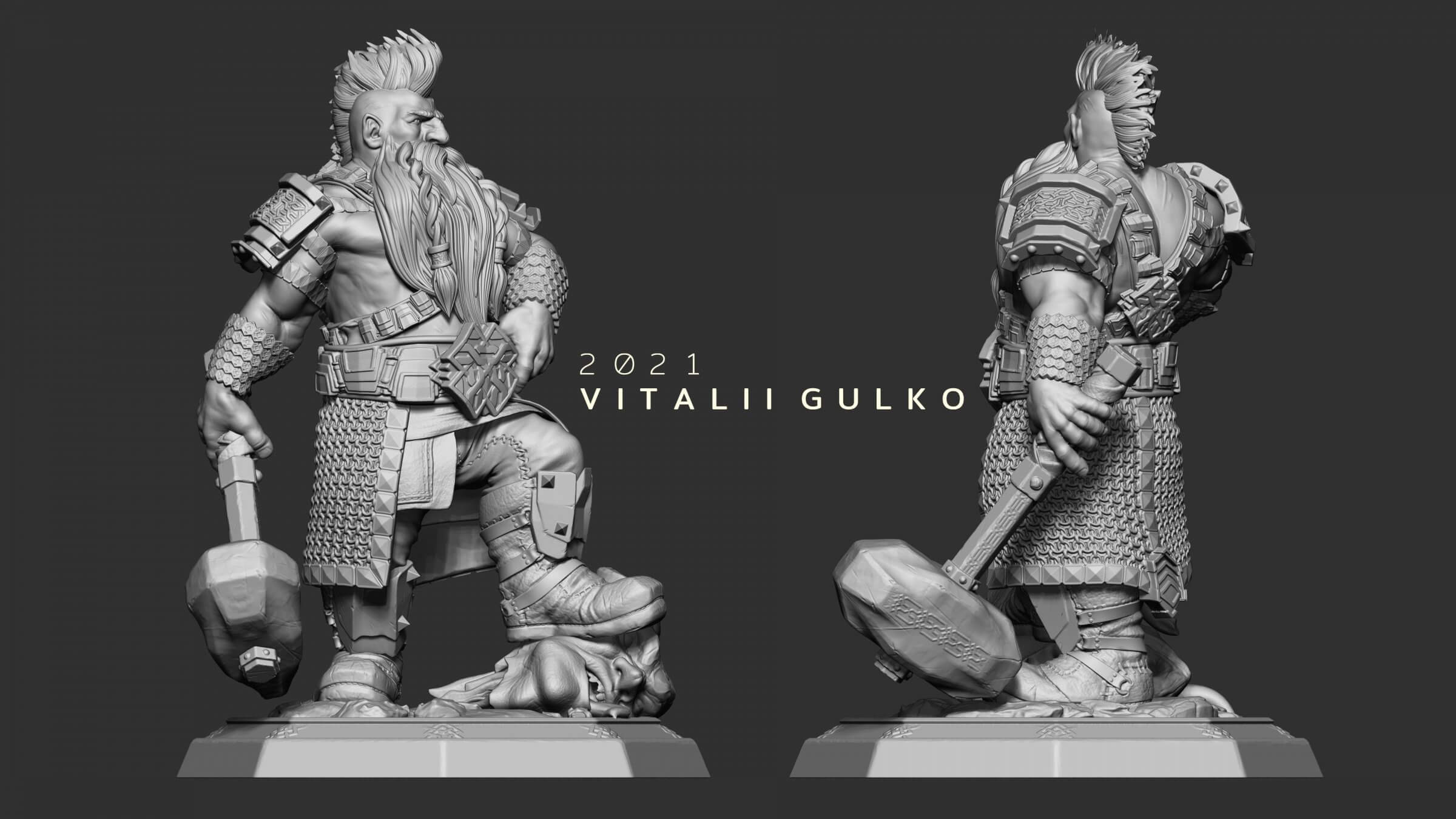 Dwarf Berserker - 3D Model by Marrius