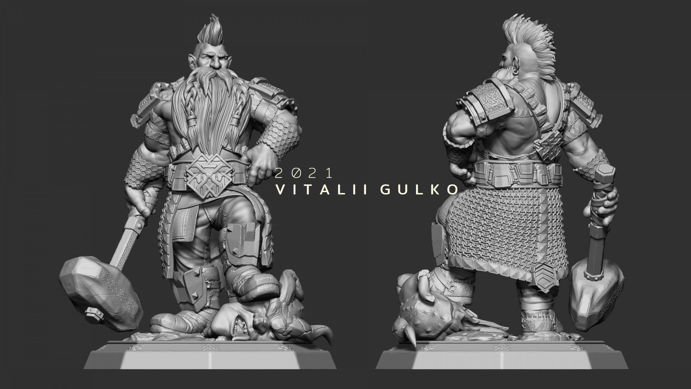 Dwarf Berserker - 3D Model by Marrius