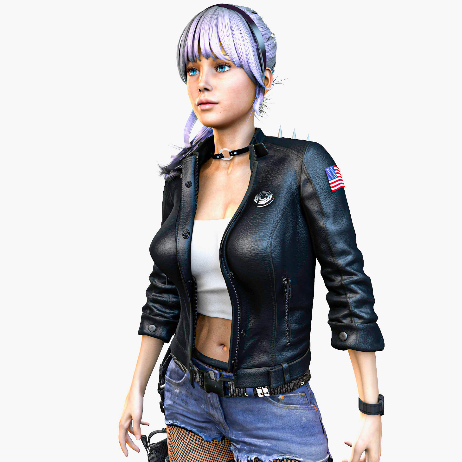 Eve Cyberpunk Girl Sci-Fi Female Character 3D Model by martinladelfa