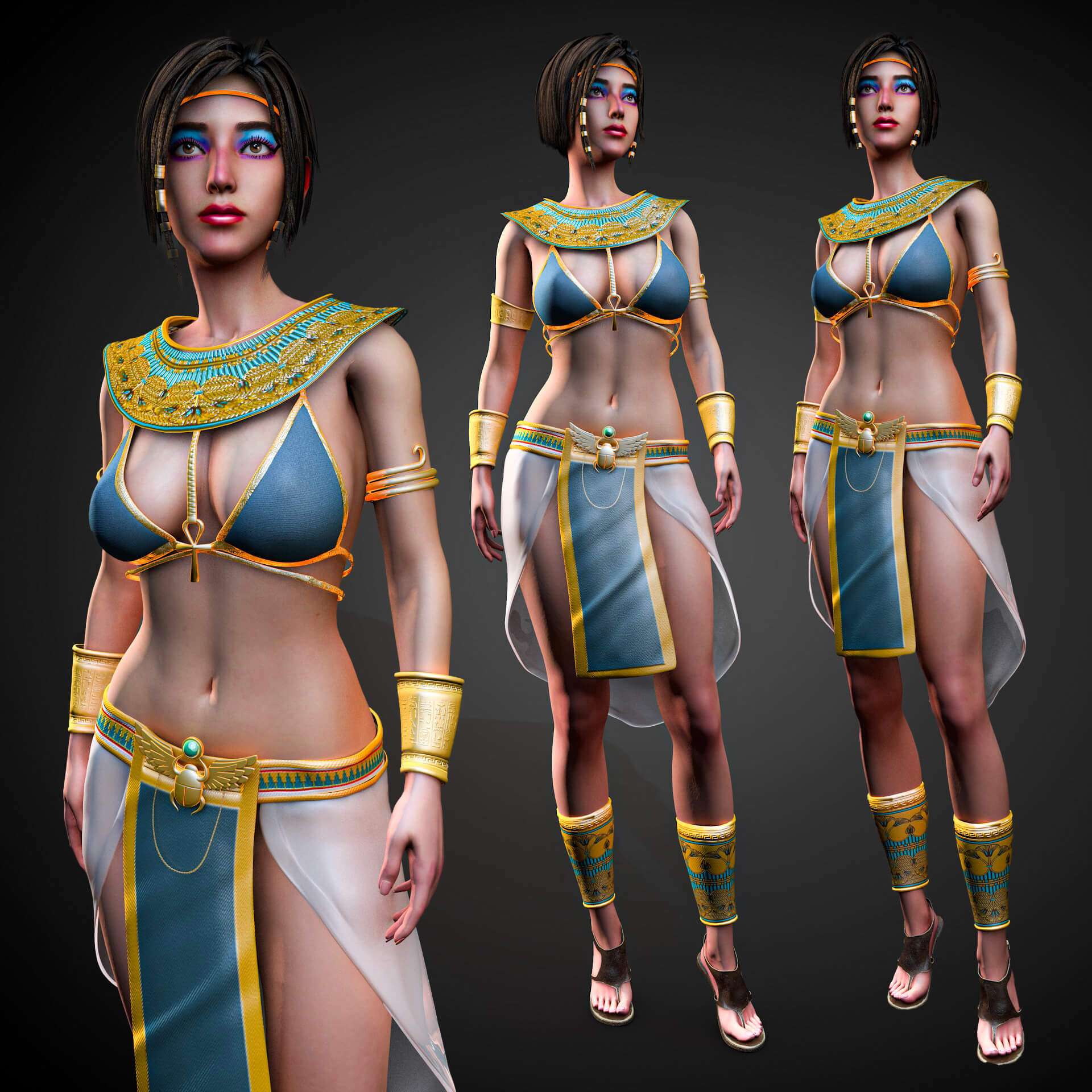 Farah Egyptian Female Character - 3D Model by martinladelfa