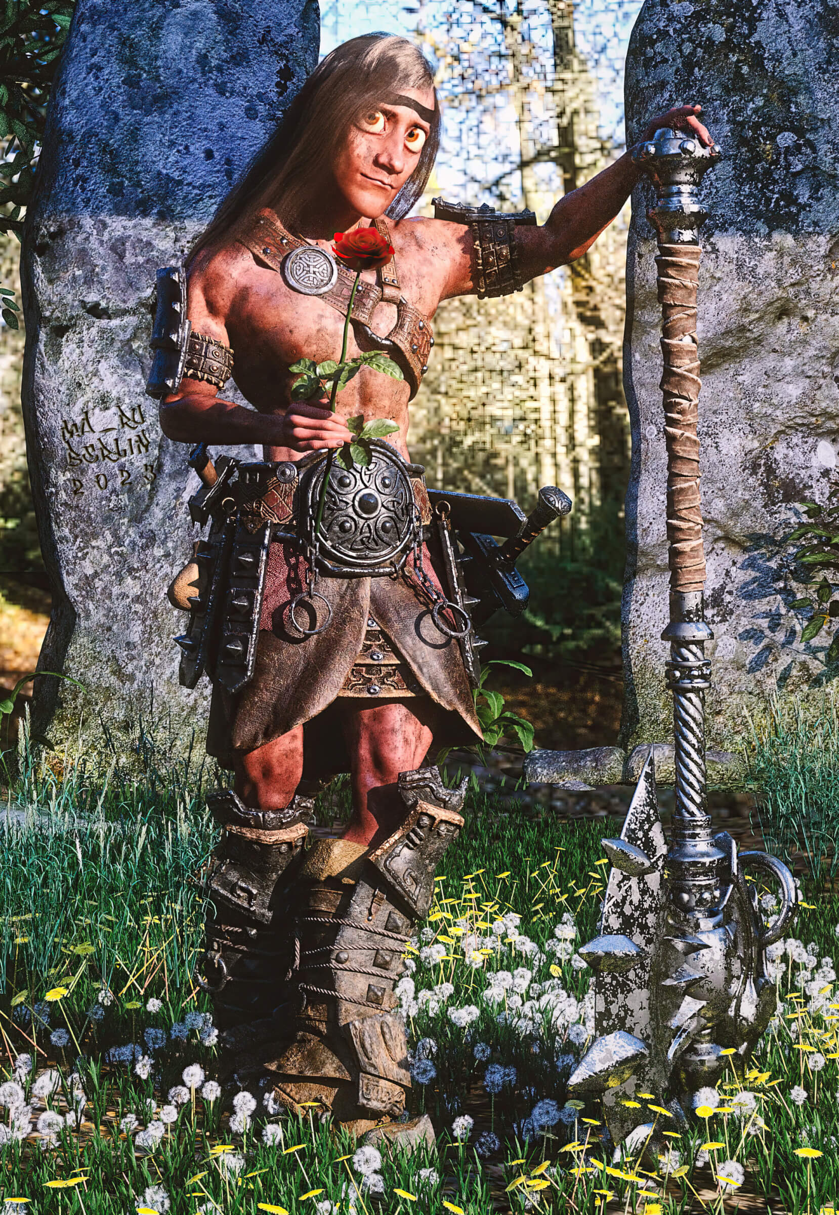 Conan The Romantic 3D Render, Digital Art by maru_berlin