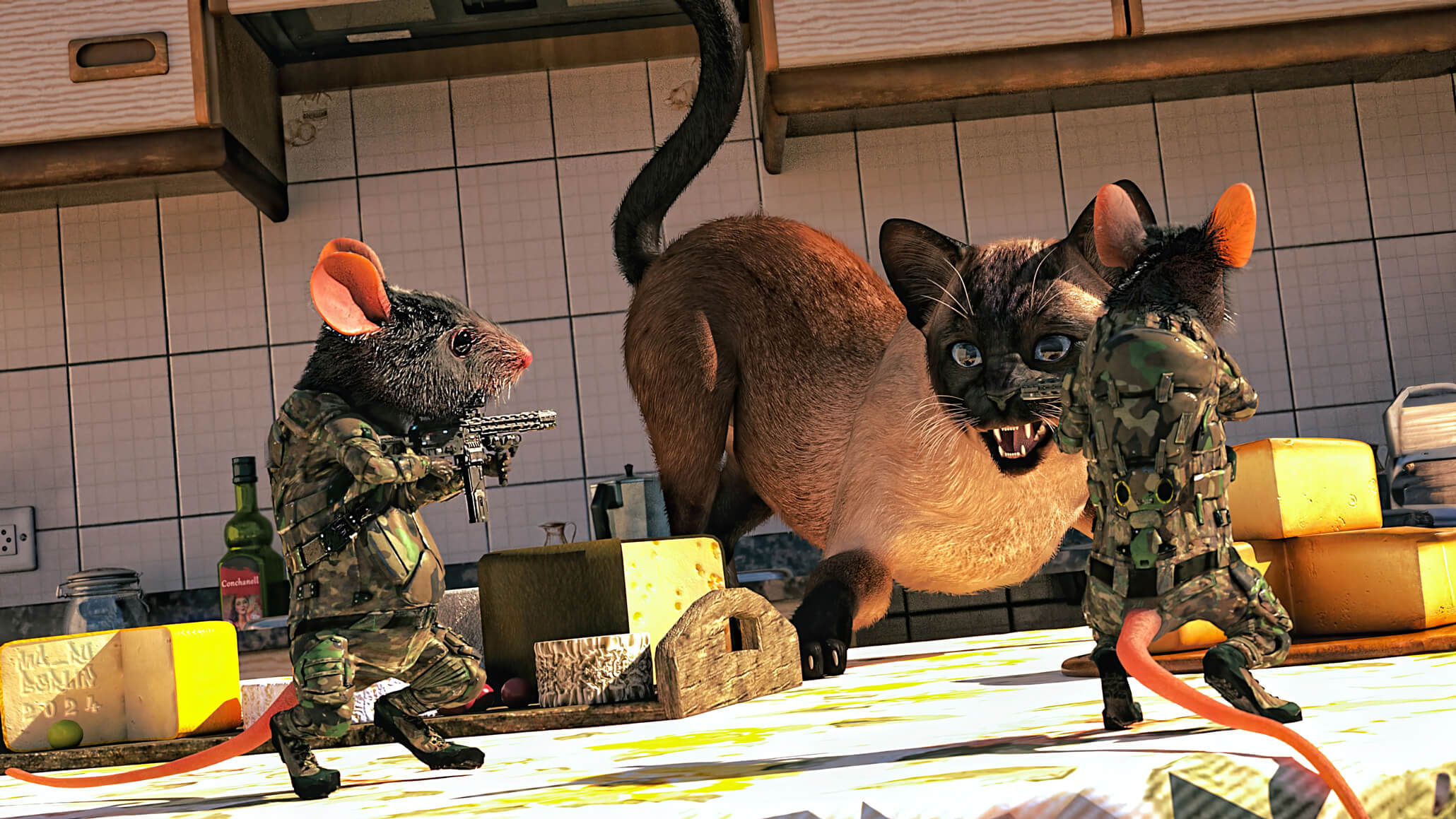 Defenders Of The Cheese 3D Render, Digital Art by maru_berlin