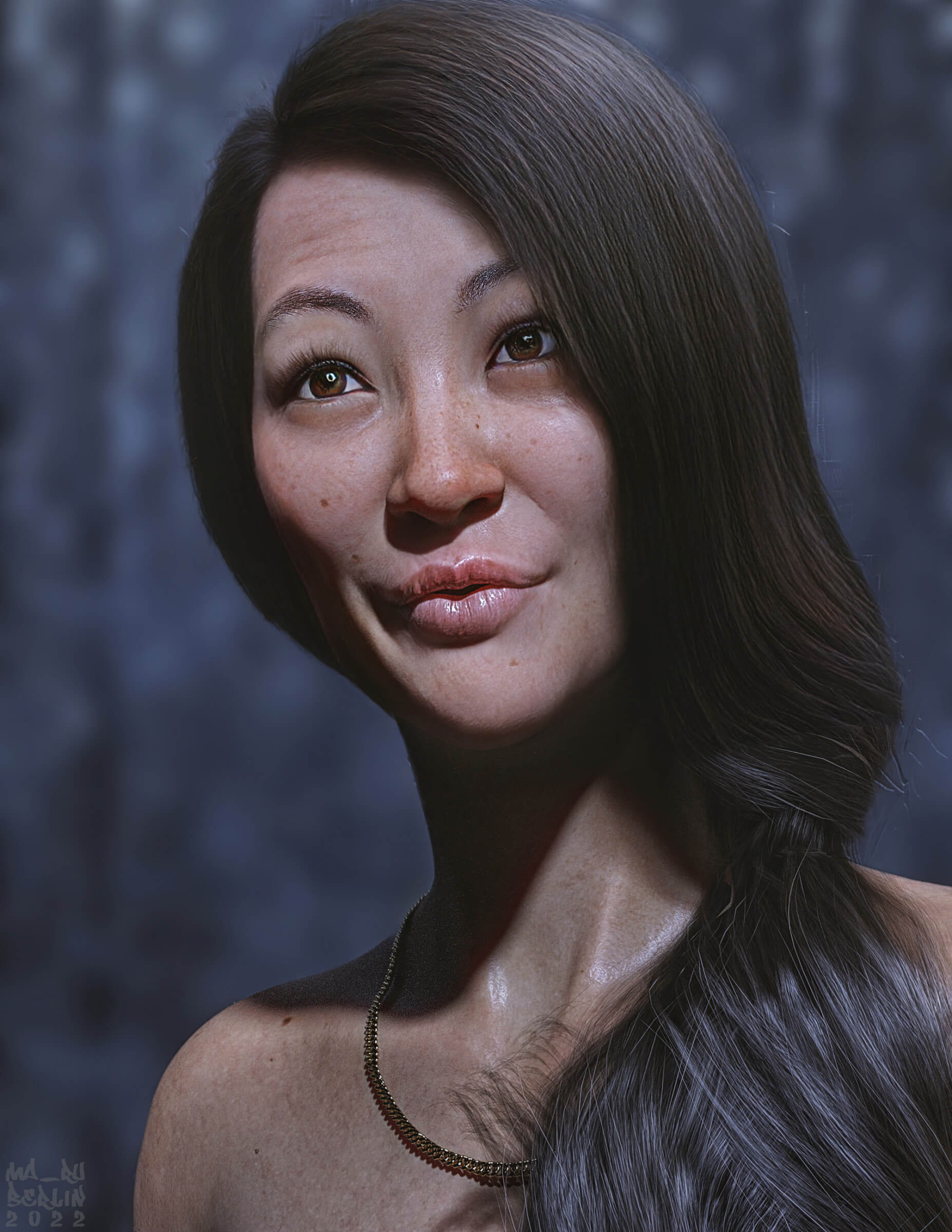 Doubtful Girl 3D Render, Digital Art by maru_berlin