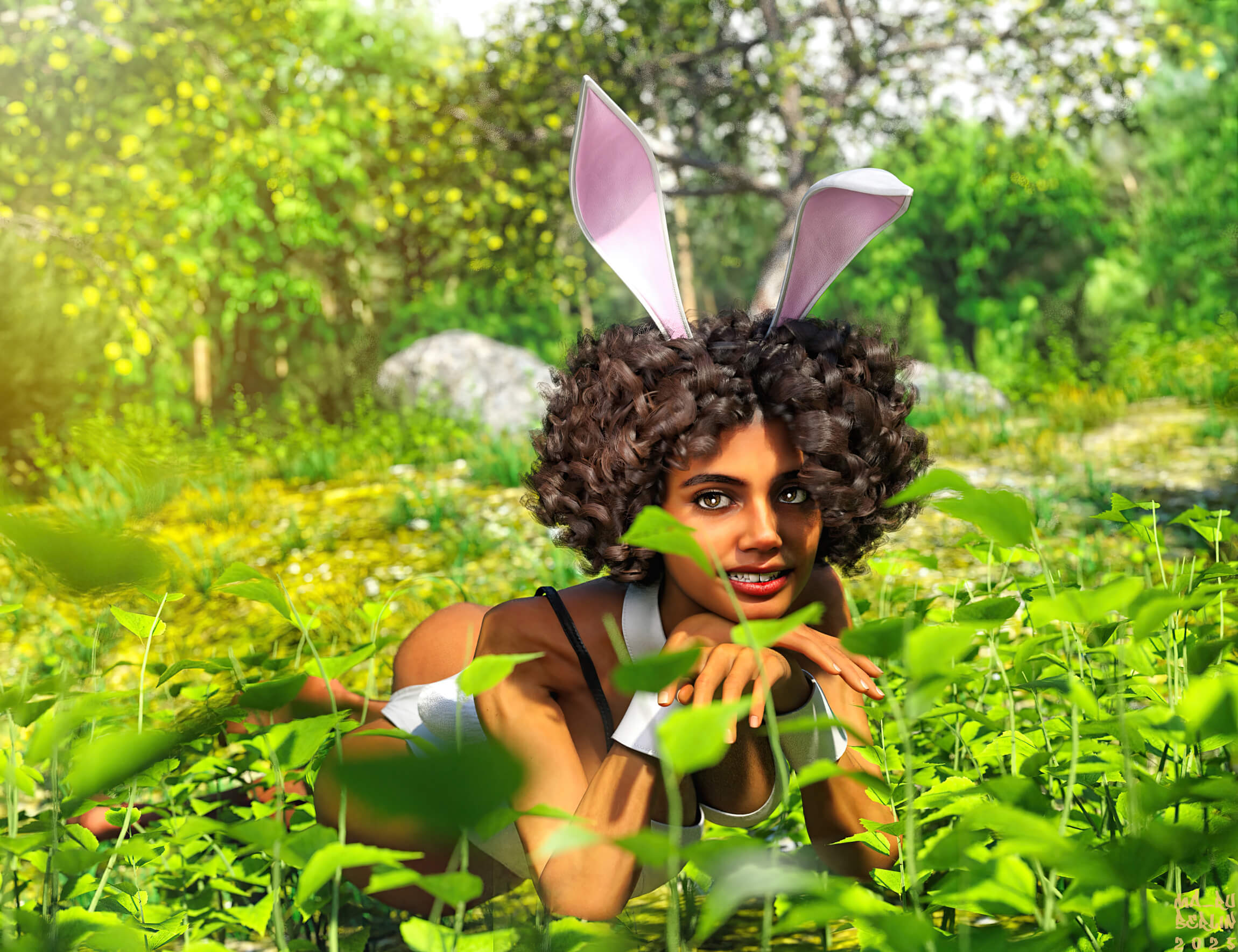 Easter Bunny 3D Render, Digital Art by maru_berlin