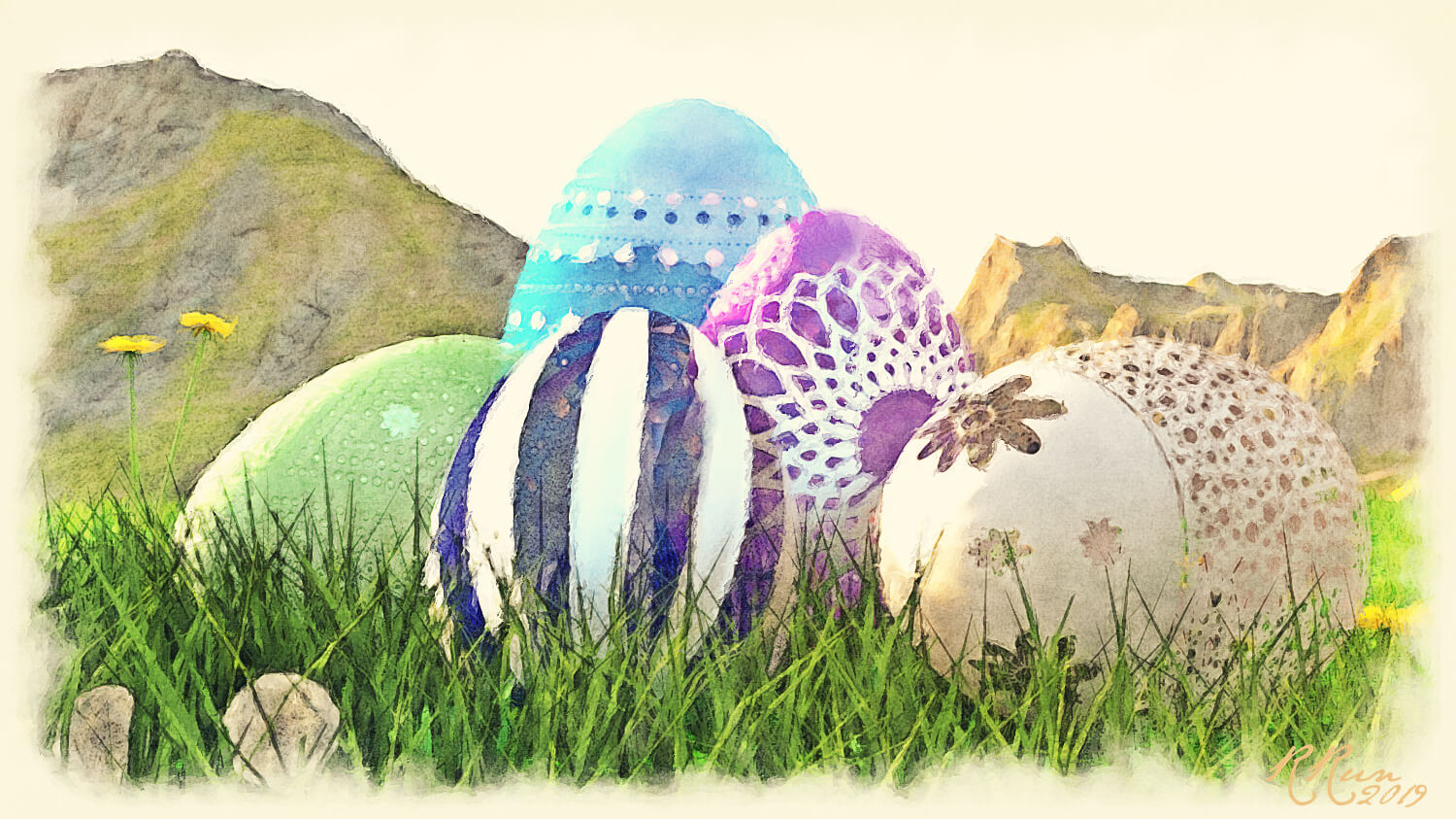 Easter 3D Render, Digital Art by maru_berlin