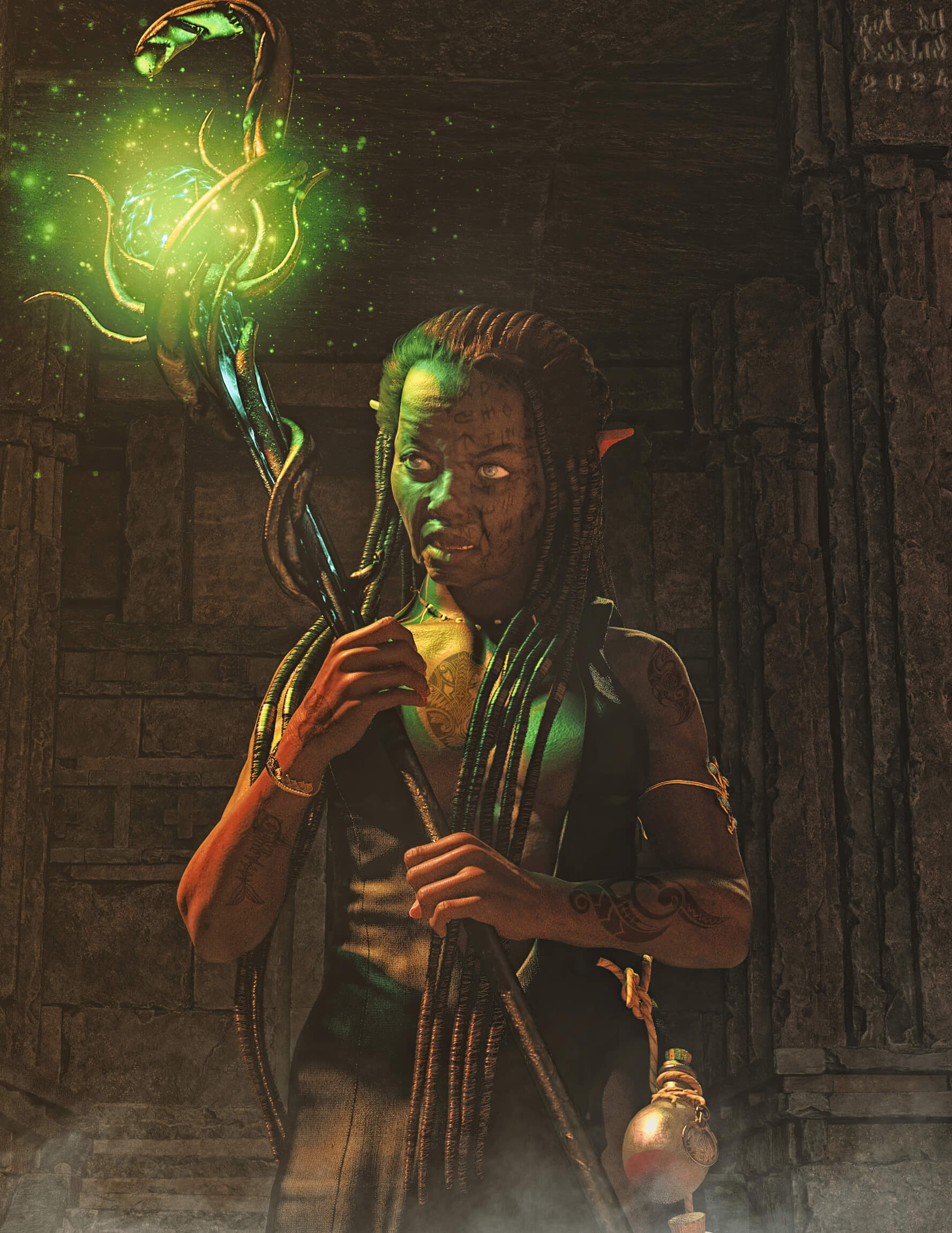Elven Mage 3D Render, Digital Art by maru_berlin