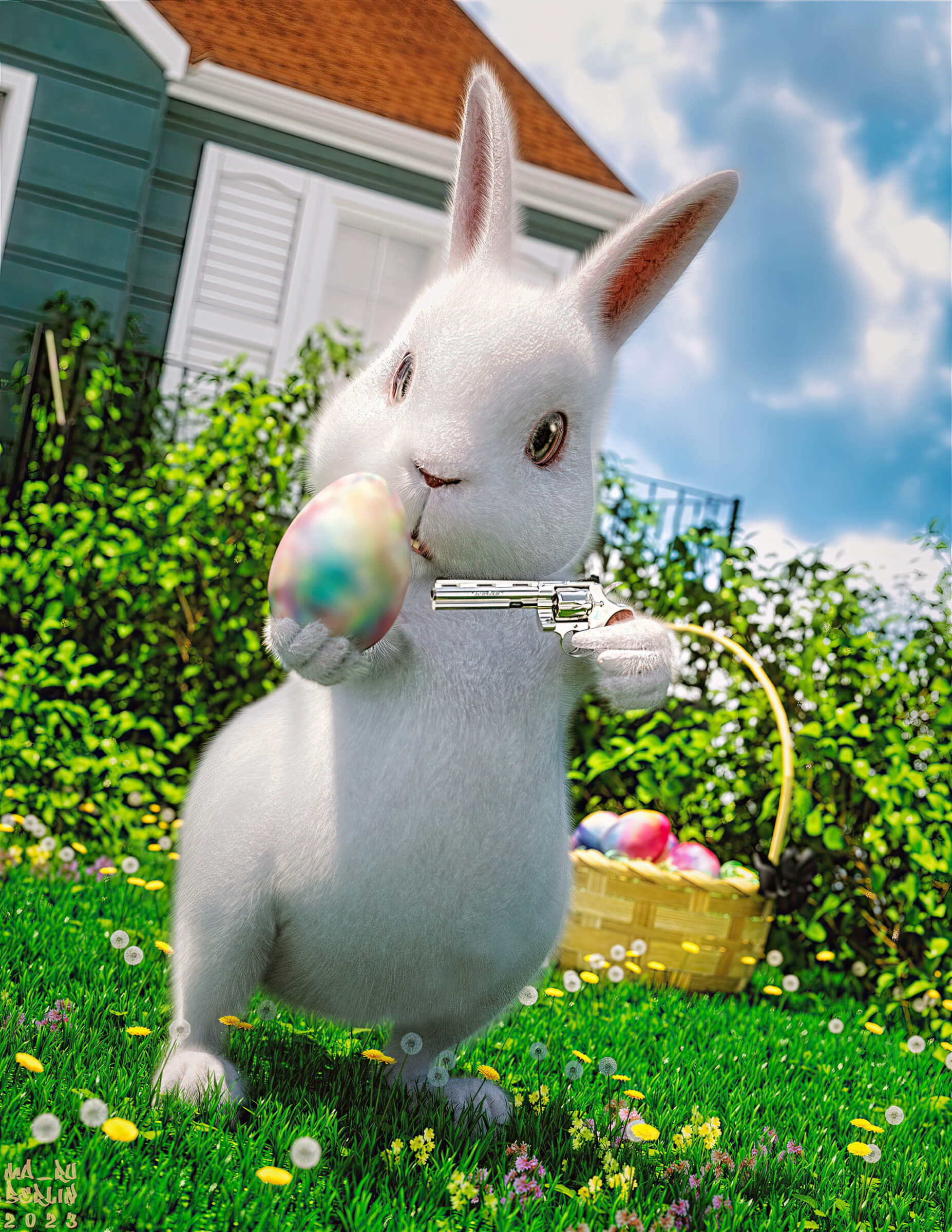 Happy Easter 3D Render, Digital Art by maru_berlin