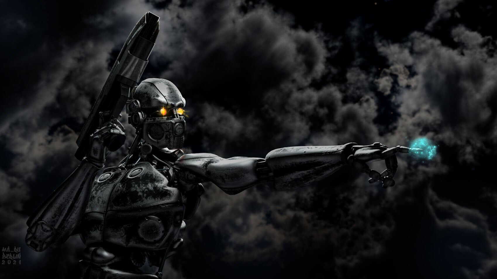 Robot Screen 3D Render | RenderHub Gallery