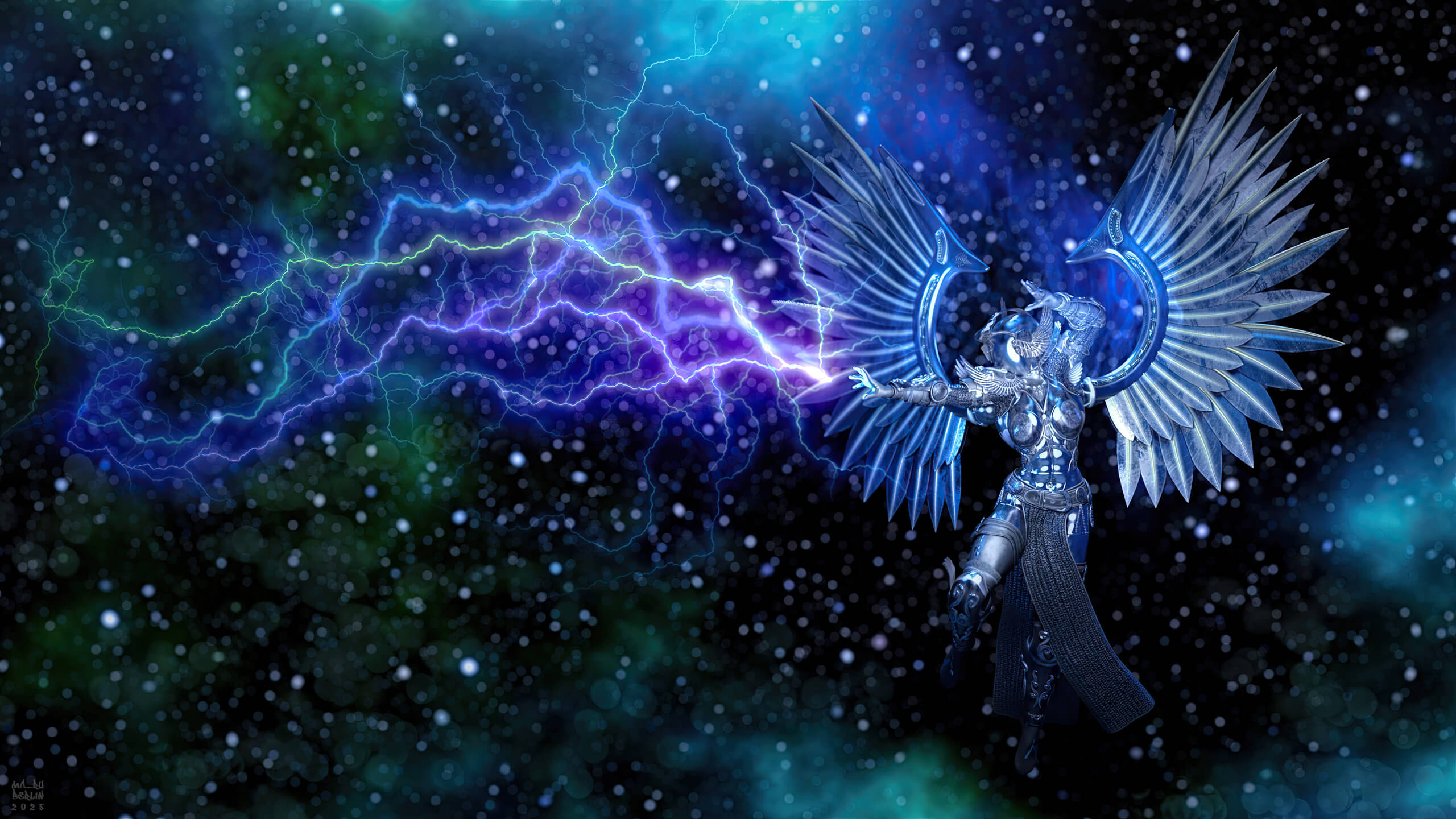 Space Valkyrie 3D Render, Digital Art by maru_berlin