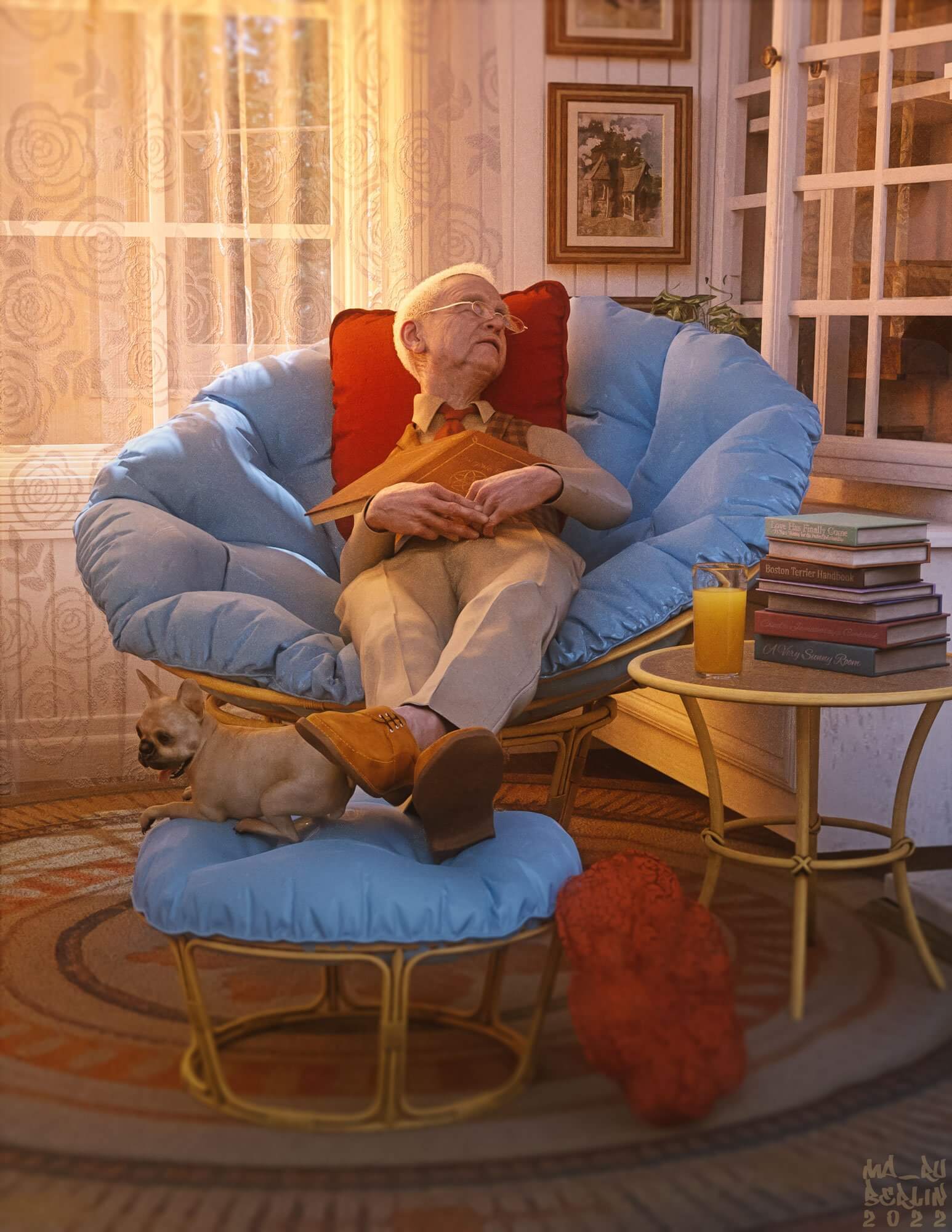 The Book Critic 3D Render, Digital Art by maru_berlin