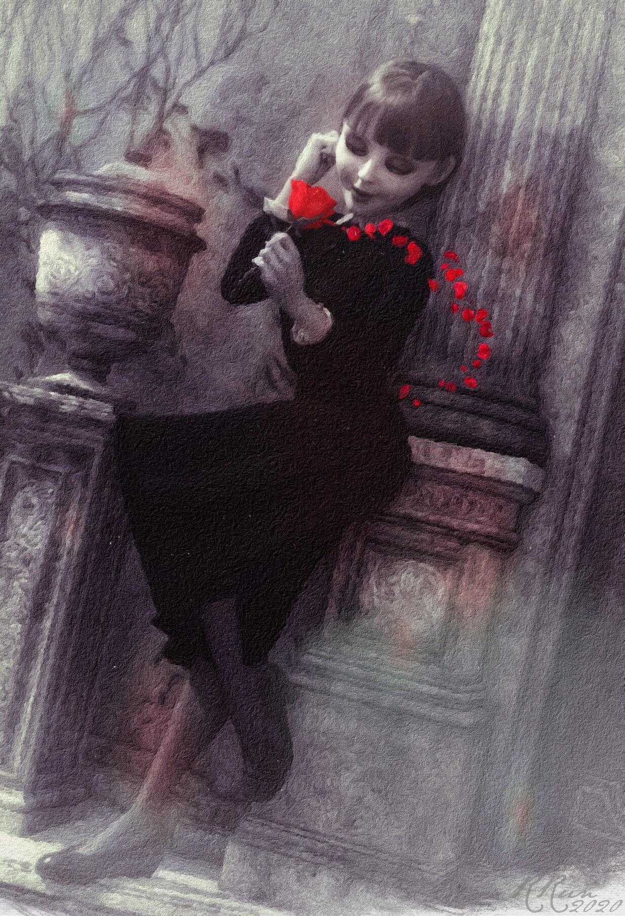Young Gothic Love 3D Render, Digital Art by maru_berlin