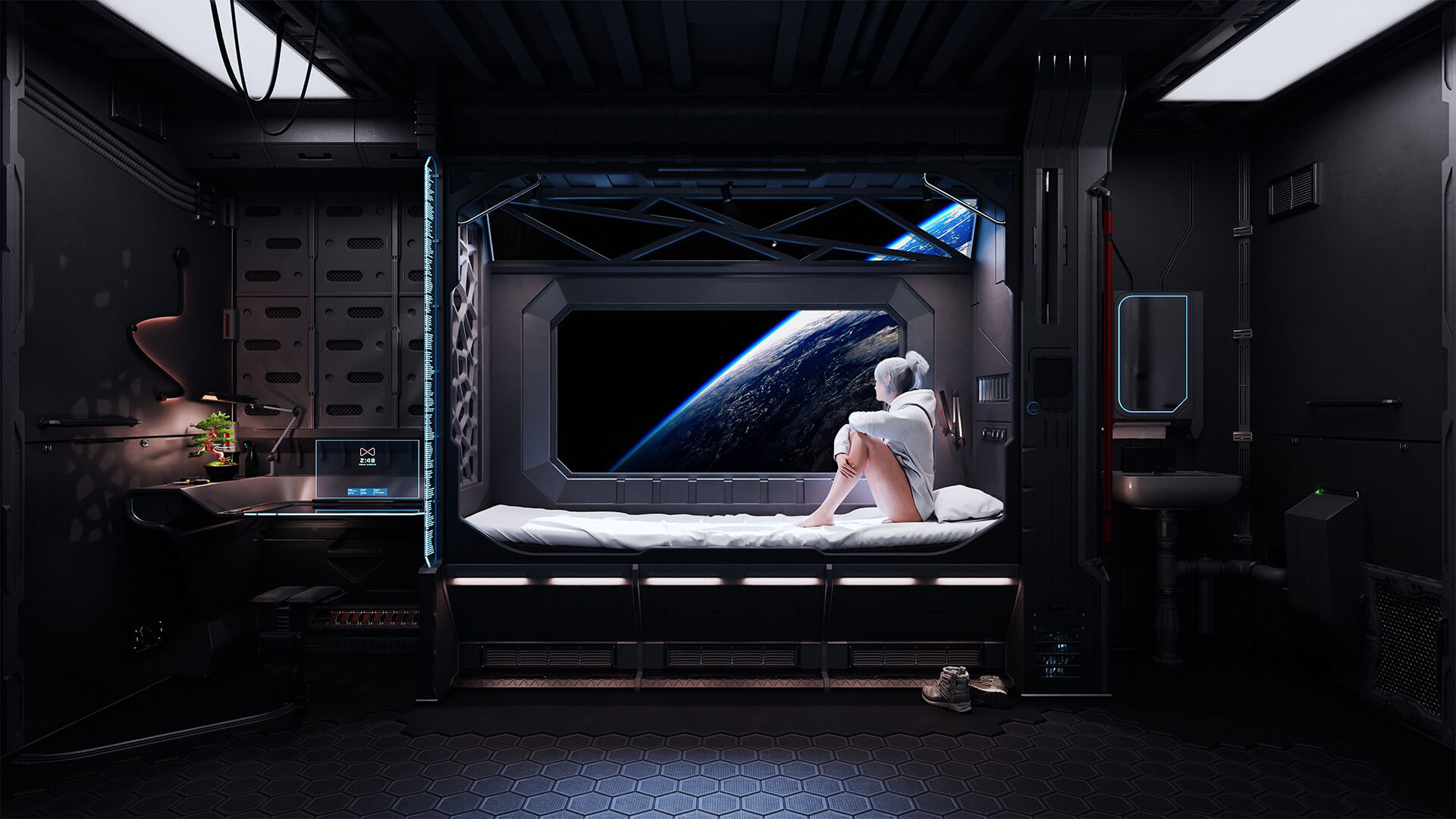 Sci Fi Bedroom - Blender - Free Download 3D Render by MASSX_RZ