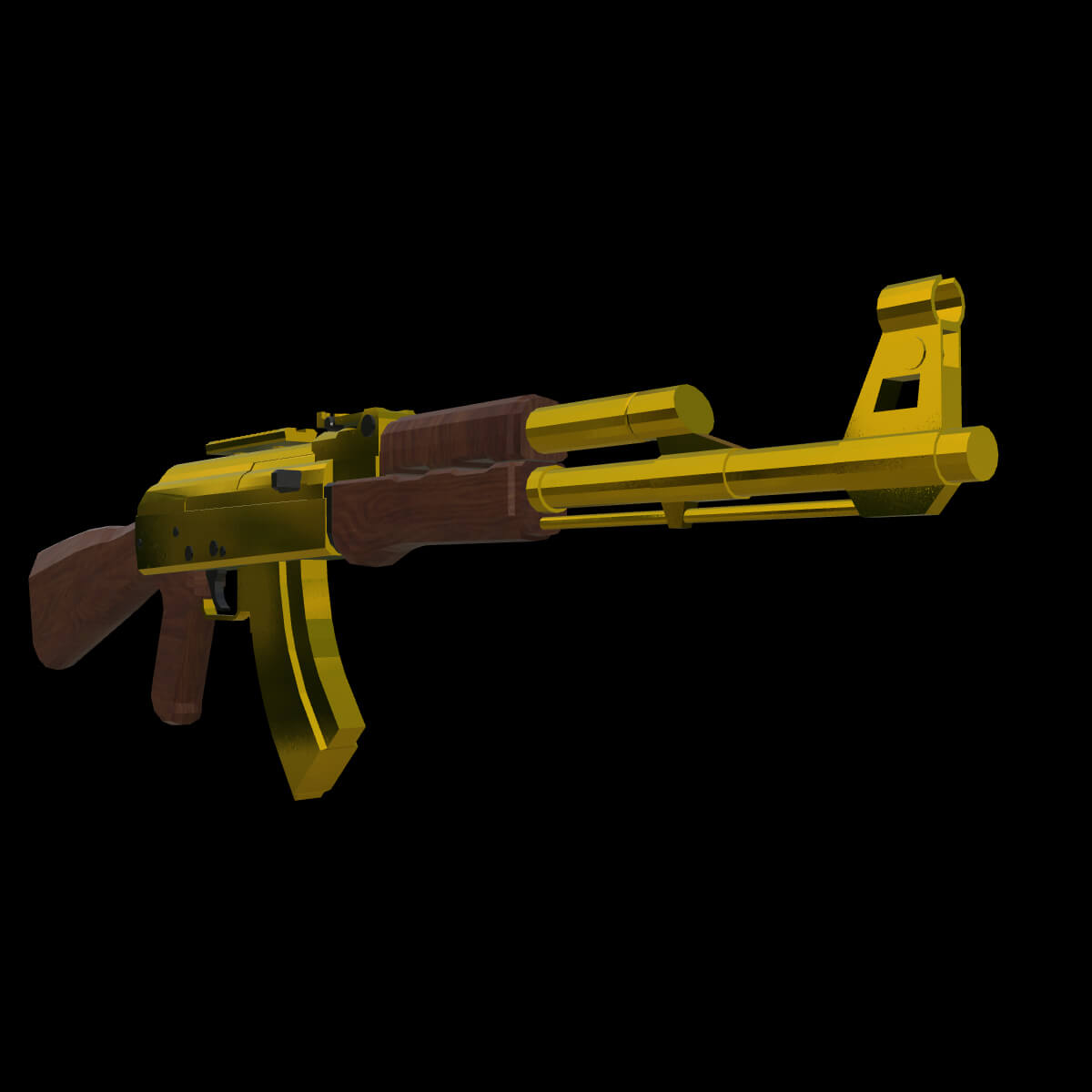 Golden Kalashnikov Exquisite 3D Model of The Gilded AK-47 by MasterClassic