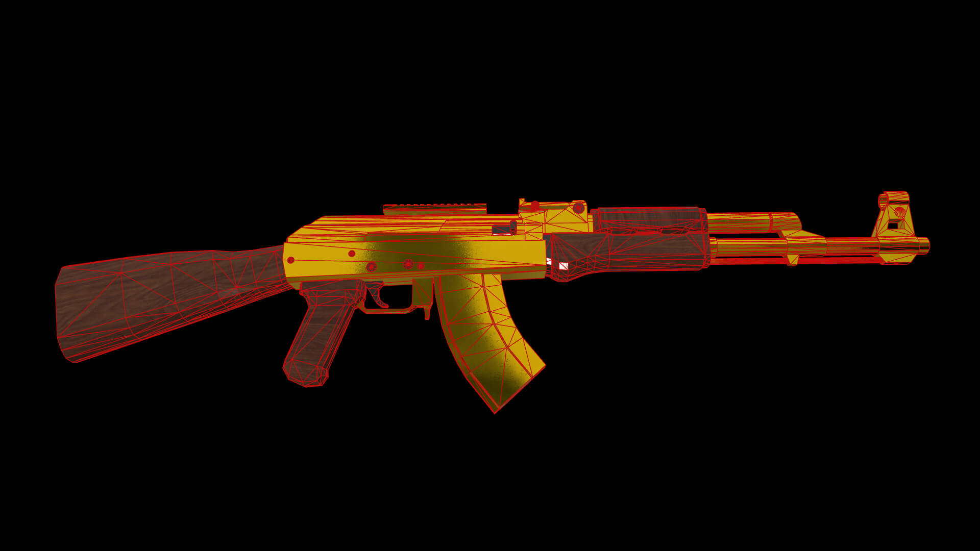 Golden Kalashnikov Exquisite 3D Model of The Gilded AK-47 by MasterClassic