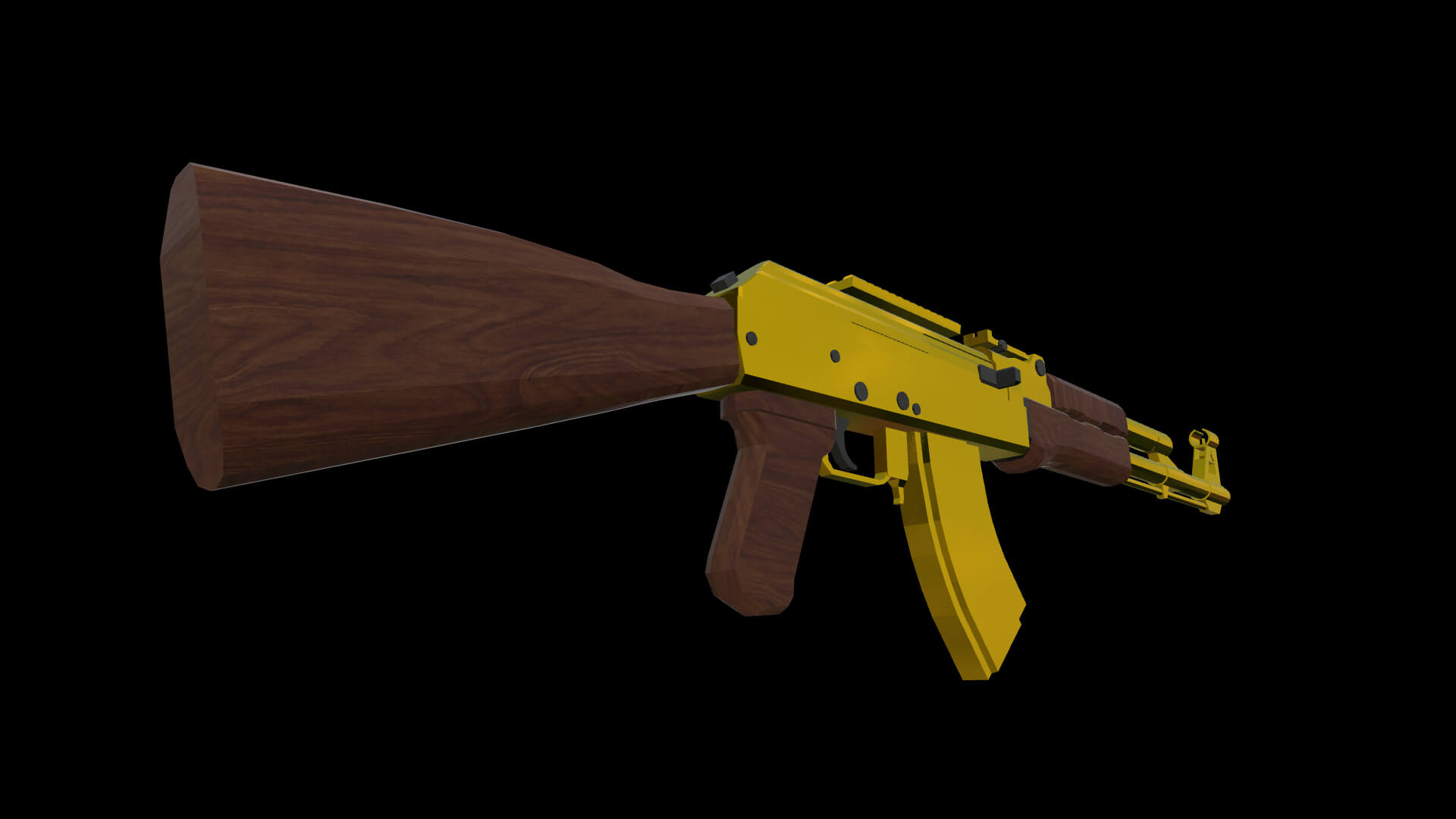 Golden Kalashnikov Exquisite 3D Model of The Gilded AK-47 by MasterClassic